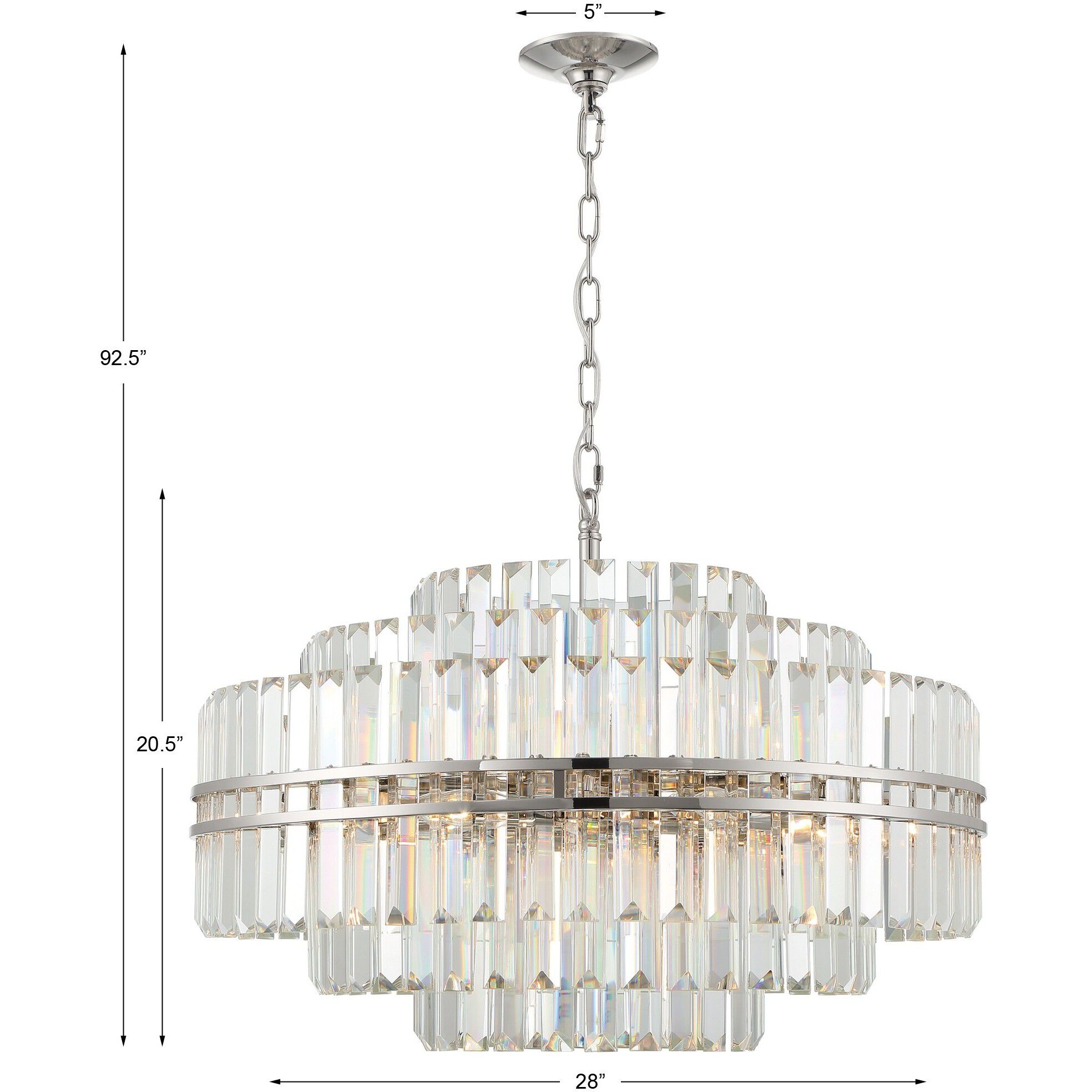 Crystorama HAY-1407-PN Hayes 16 Light 28 inch Polished Nickel ...