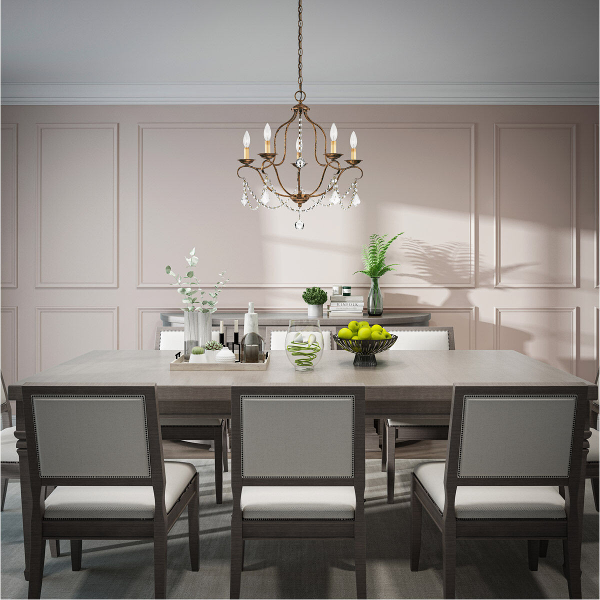 Livex 6435-71 Chesterfield 5 Light 22 inch Hand Applied Venetian Golden ...