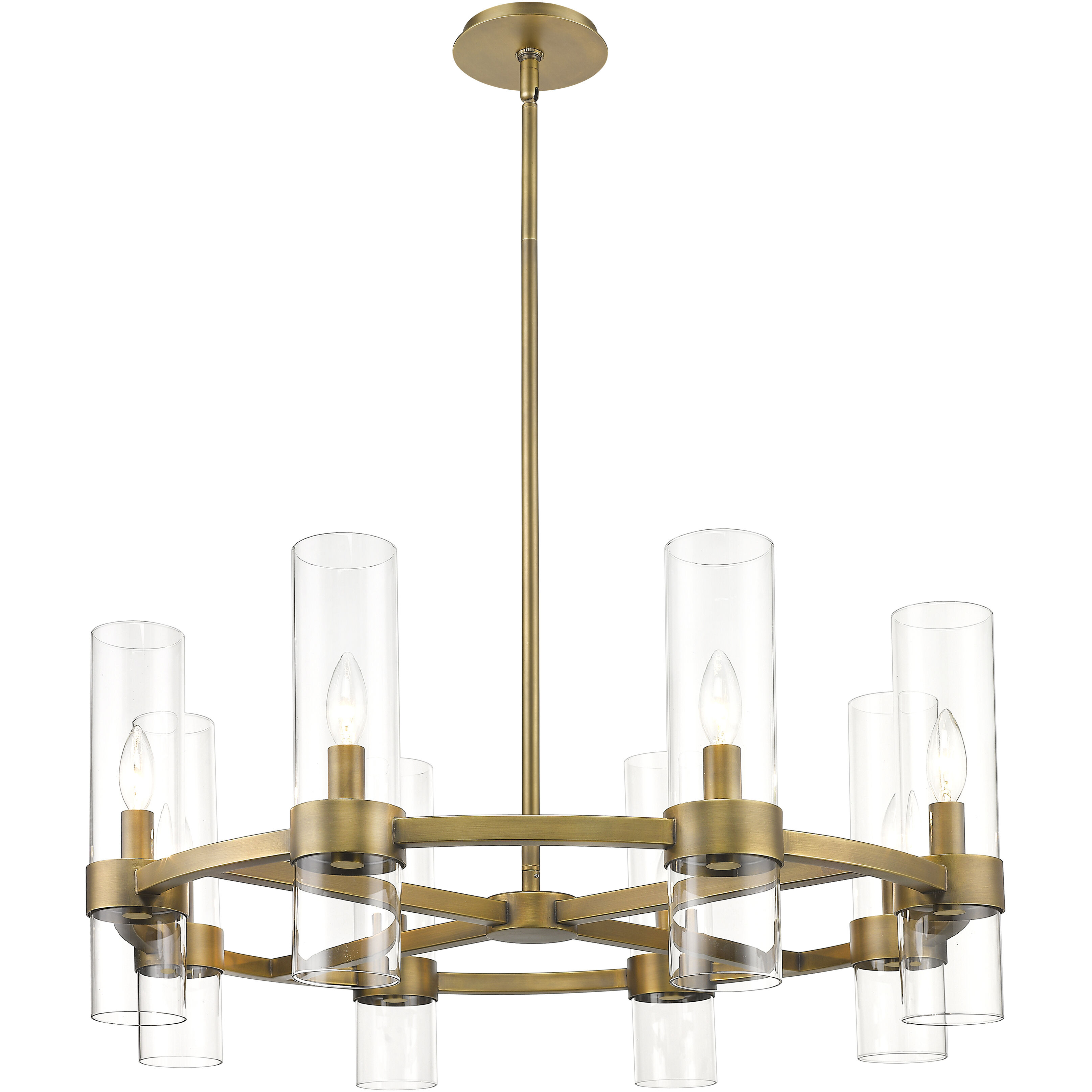Z-Lite 4008-8RB Datus 8 Light 32 inch Rubbed Brass Chandelier Ceiling Light