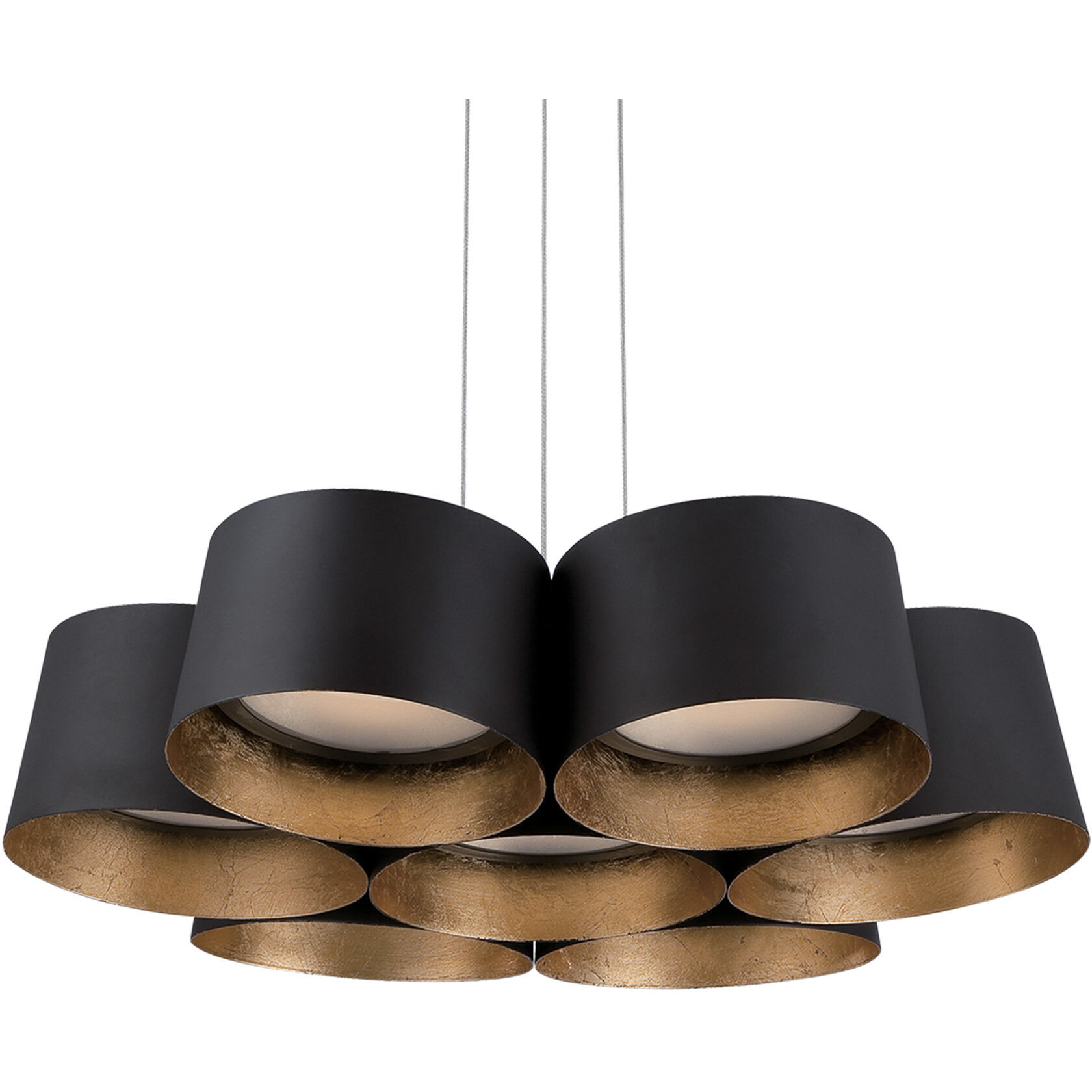 Modern Forms PD-52718-GL Marimba LED 18 inch Black Gold Leaf Chandelier ...