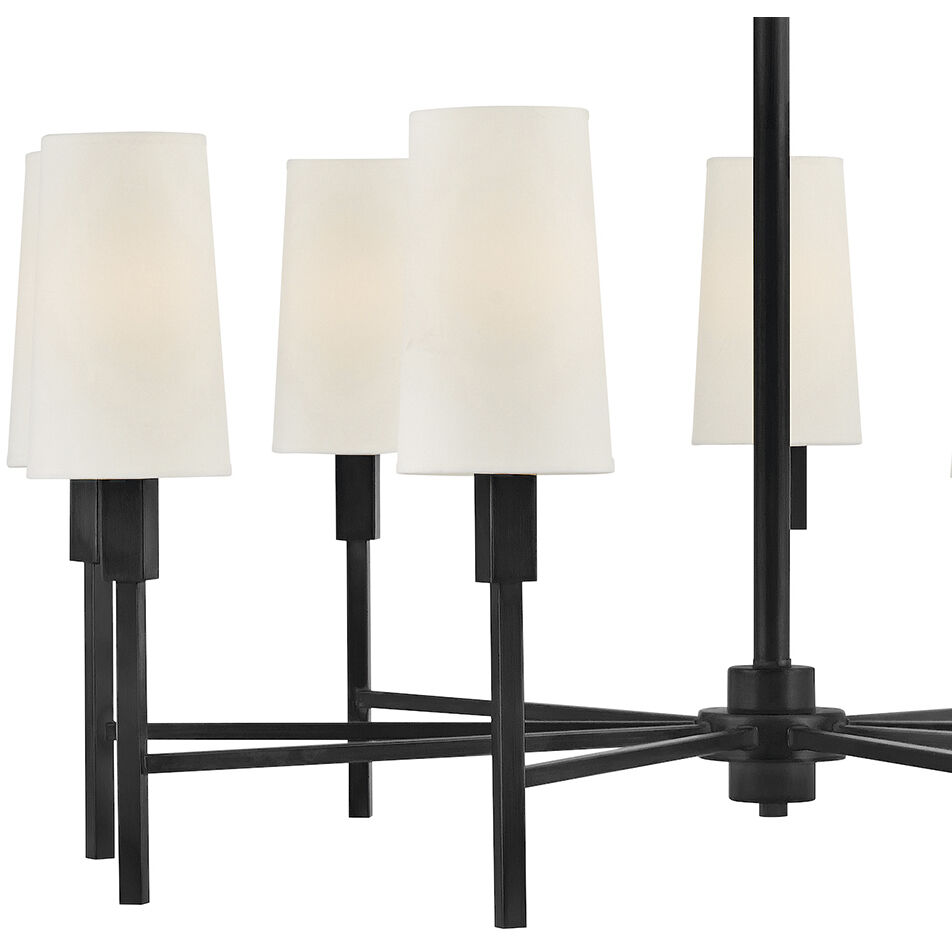 Hinkley 46456BK Fenwick 9 Light 42 inch Black Chandelier Ceiling Light