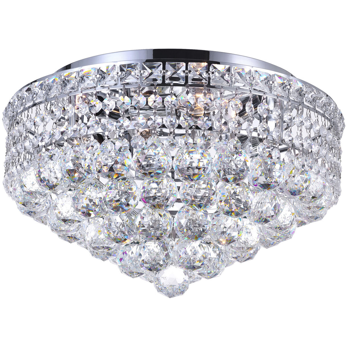 Luminous 5 Light 16 inch Chrome Flush Mount Ceiling Light