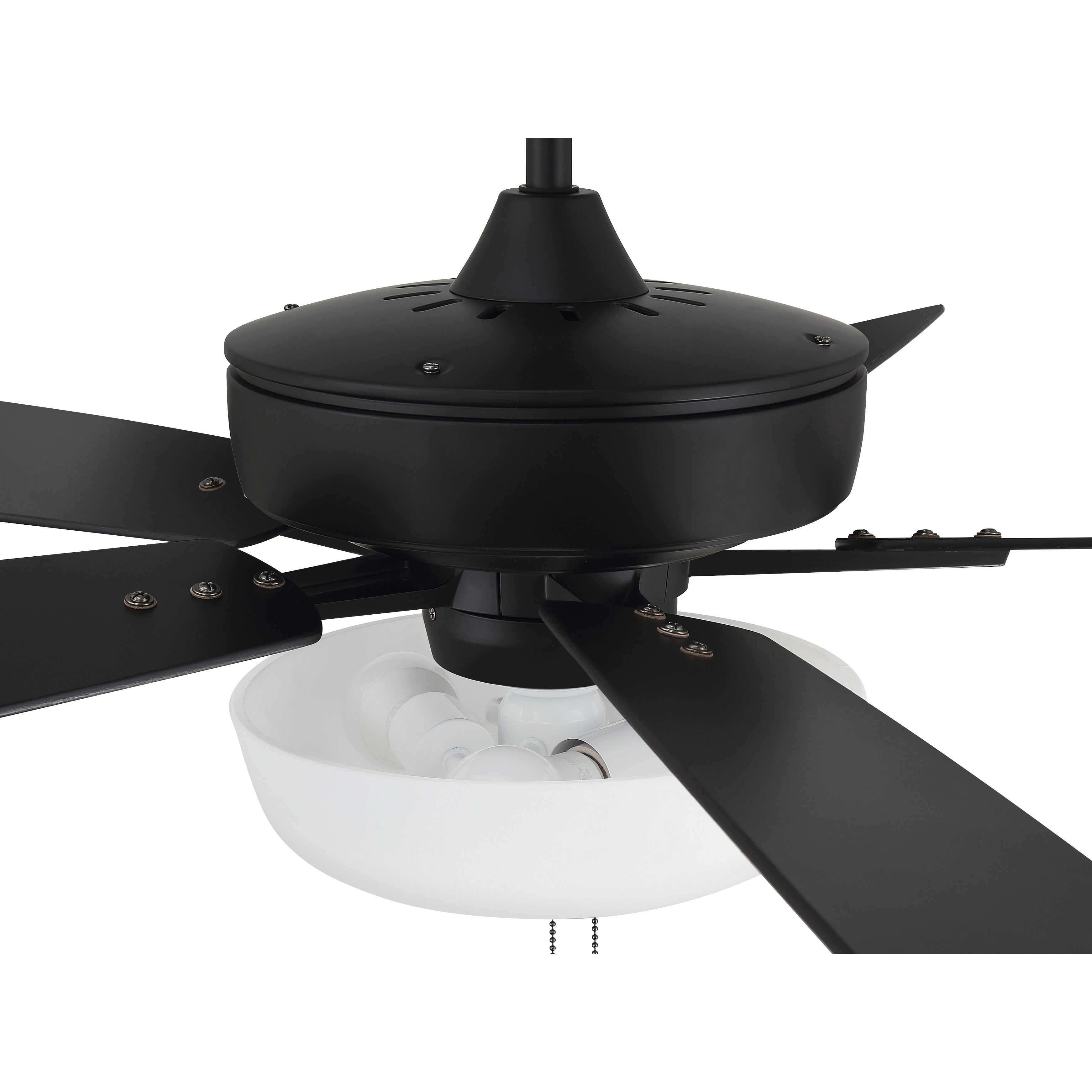 Craftmade S111FB5-60FBGW Super Pro 111 60 inch Flat Black with Flat ...