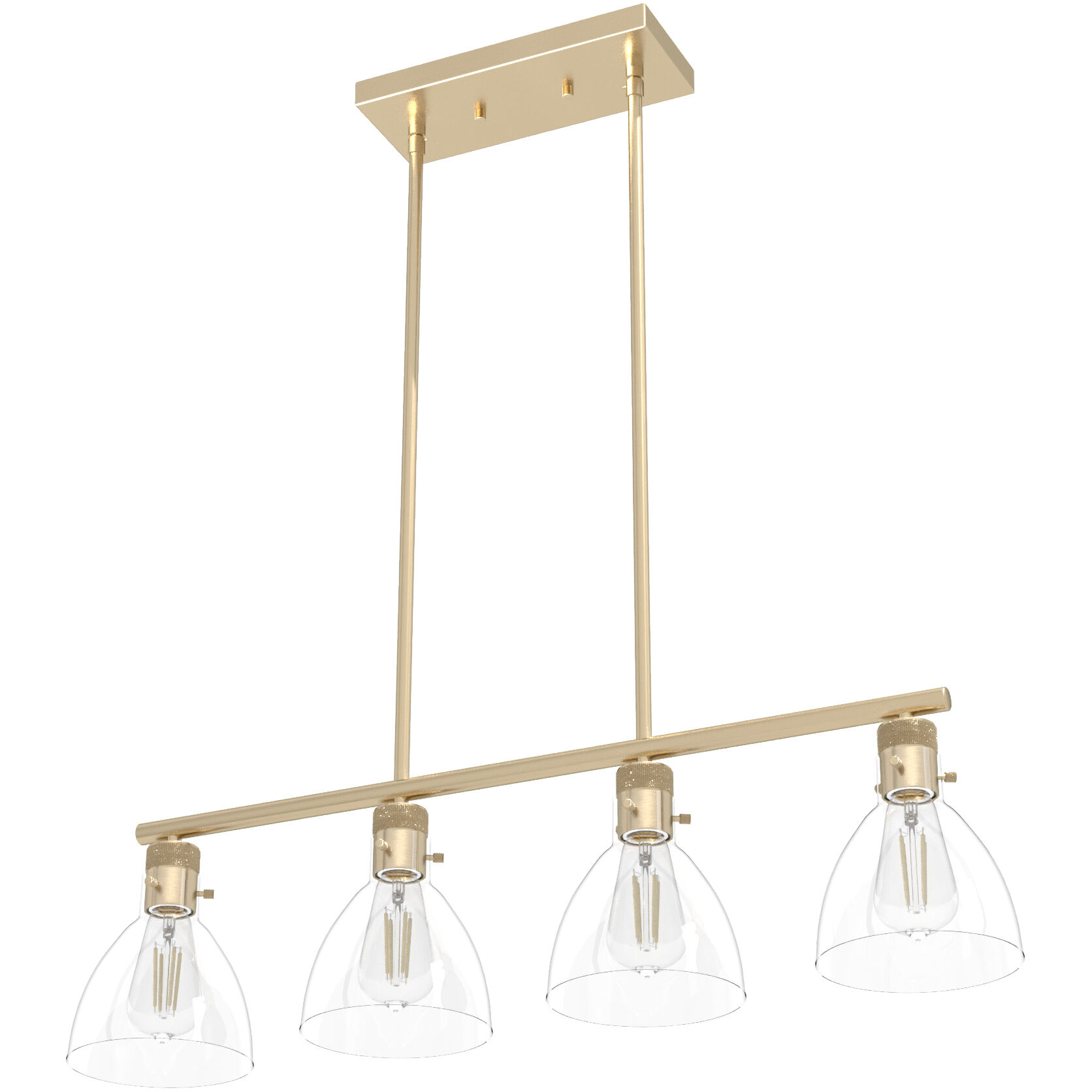 Van Nuys 4 Light 32 inch Alturas Gold Linear Chandelier Ceiling Light ...