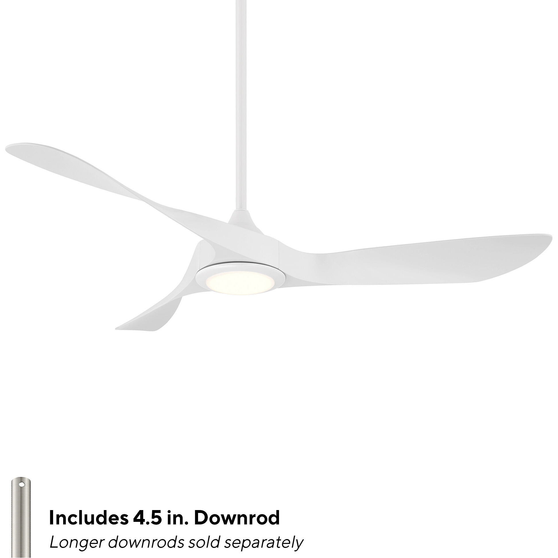 WAC Lighting F-074L-MW Swirl 54 inch Matte White Downrod Ceiling Fan
