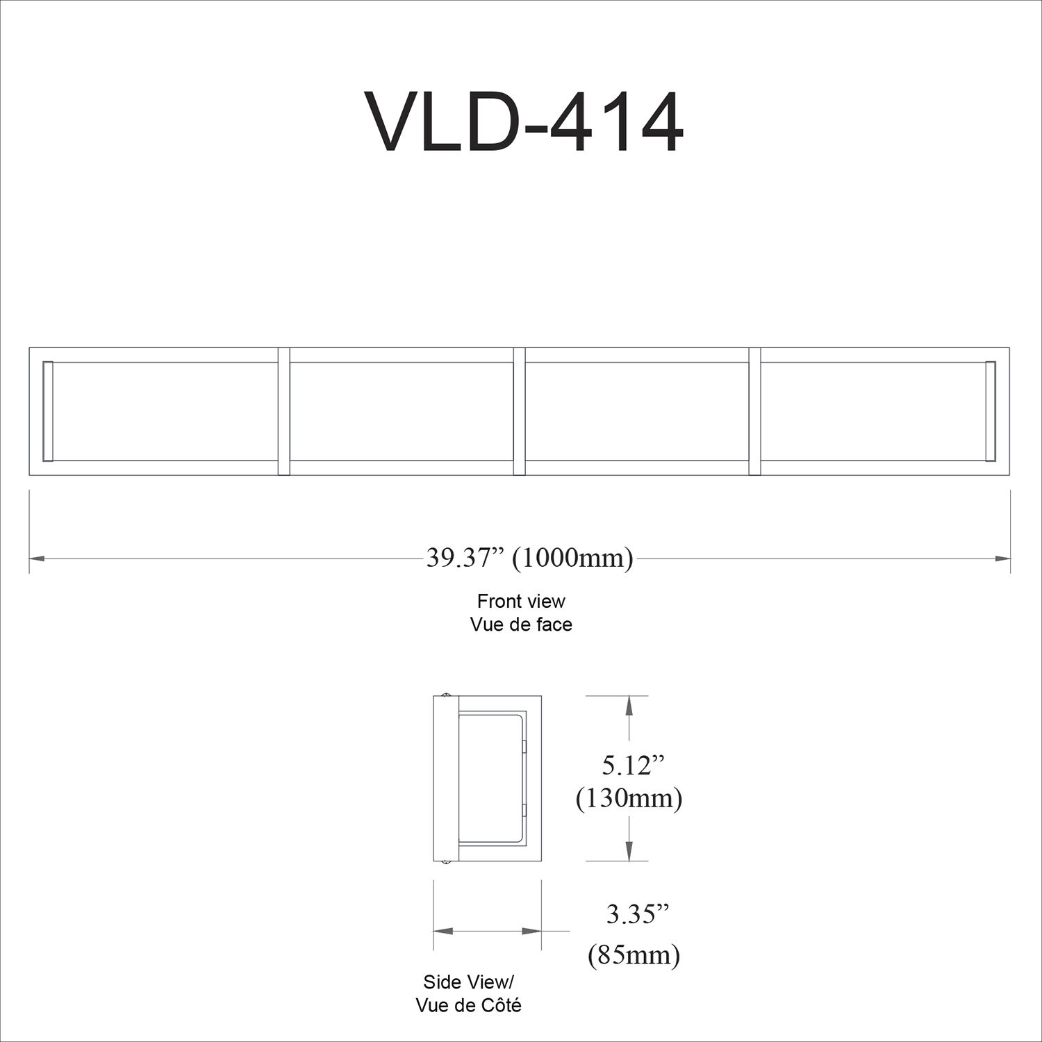 Dainolite VLD-414-PC Winston LED 39.5 inch Polished Chrome Vanity Light ...