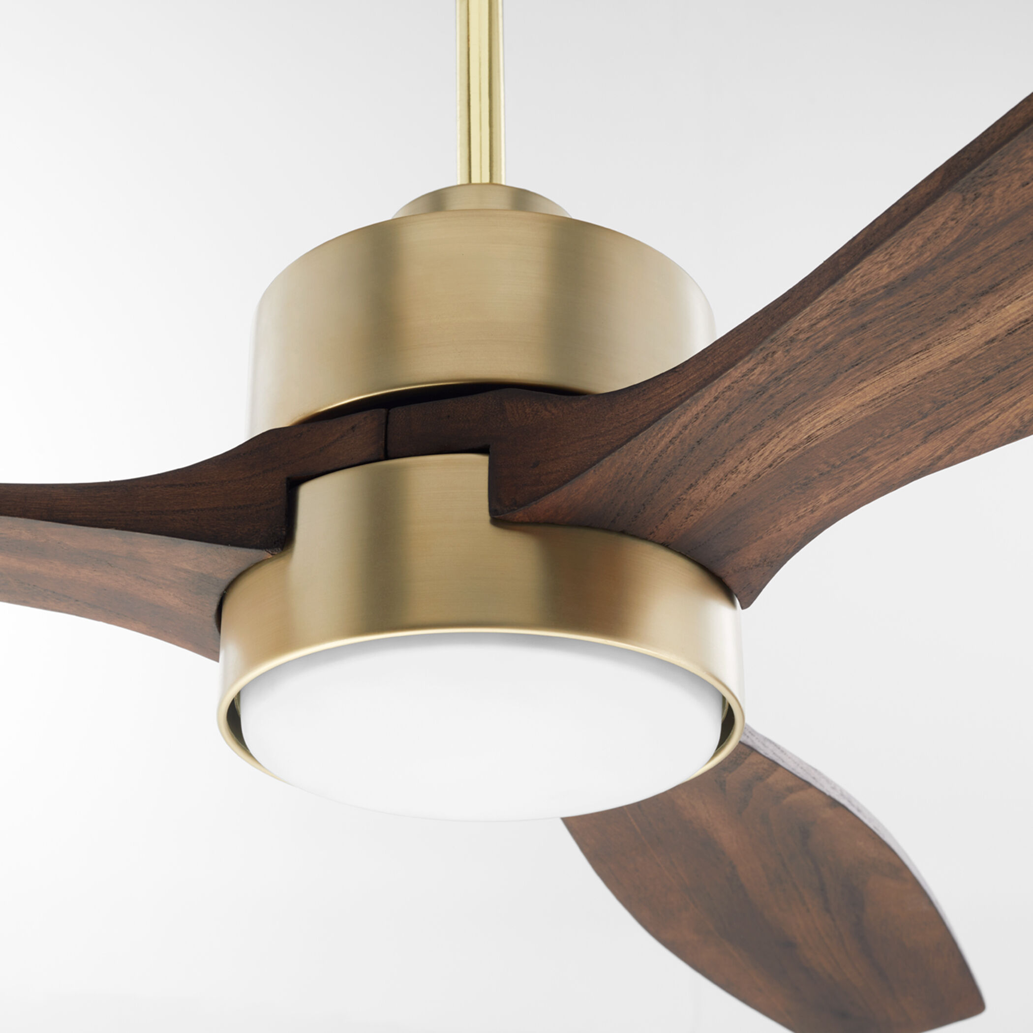 Quorum 21653-80 Reni 65 inch Aged Brass with Walnut Blades Ceiling Fan