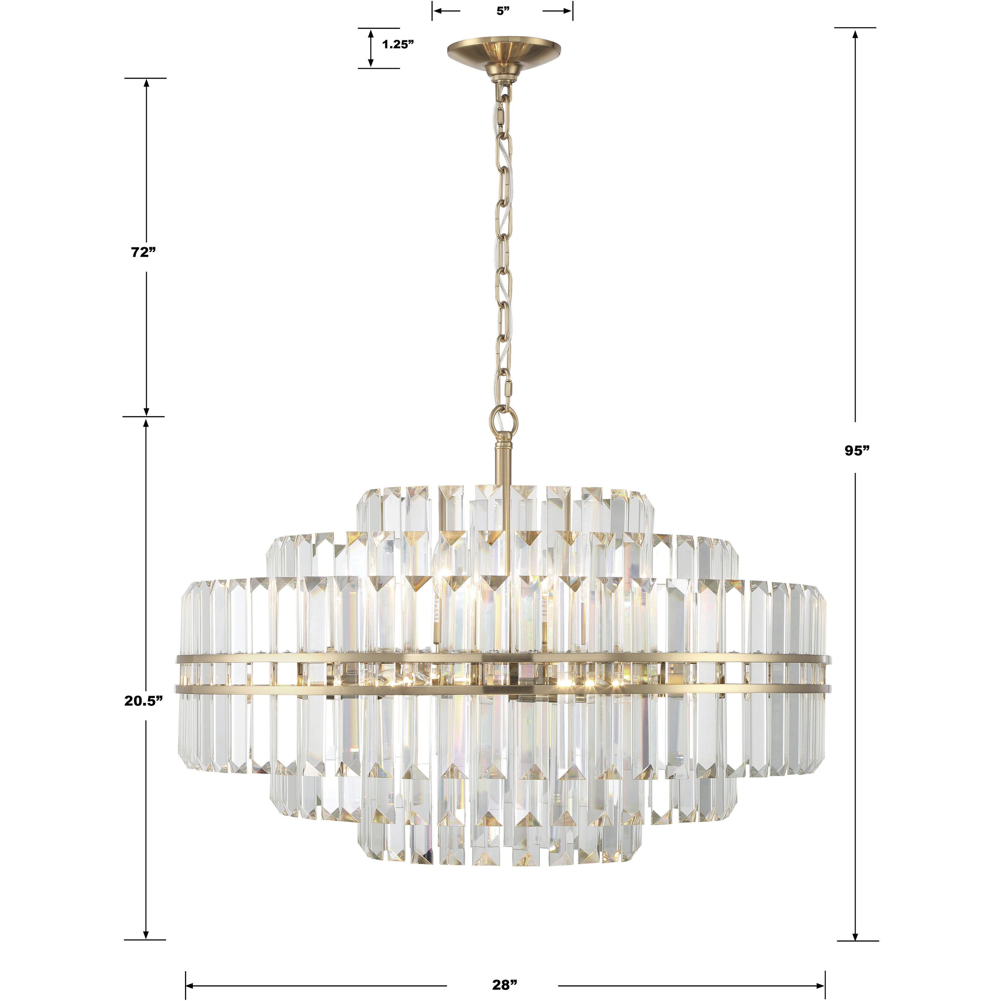 Crystorama HAY-1407-AG Hayes 16 Light 28 inch Aged Brass Chandelier ...