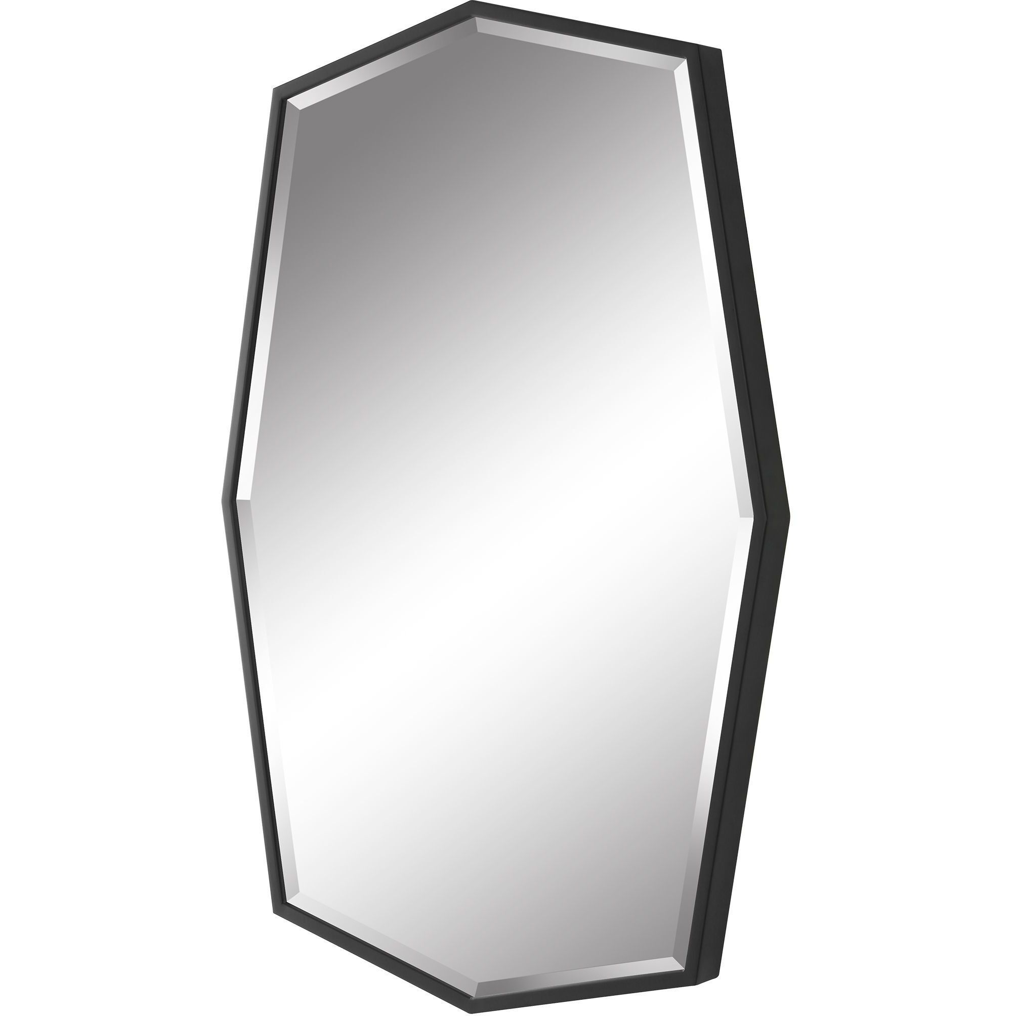 Uttermost 09889 Facet 35 X 24 inch Satin Black Mirror