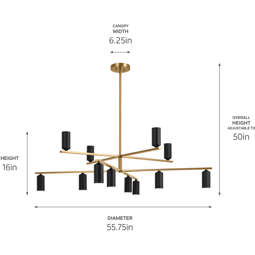 Kichler 52533CPZBK Gala LED 55.75 inch Champagne Bronze with Black ...