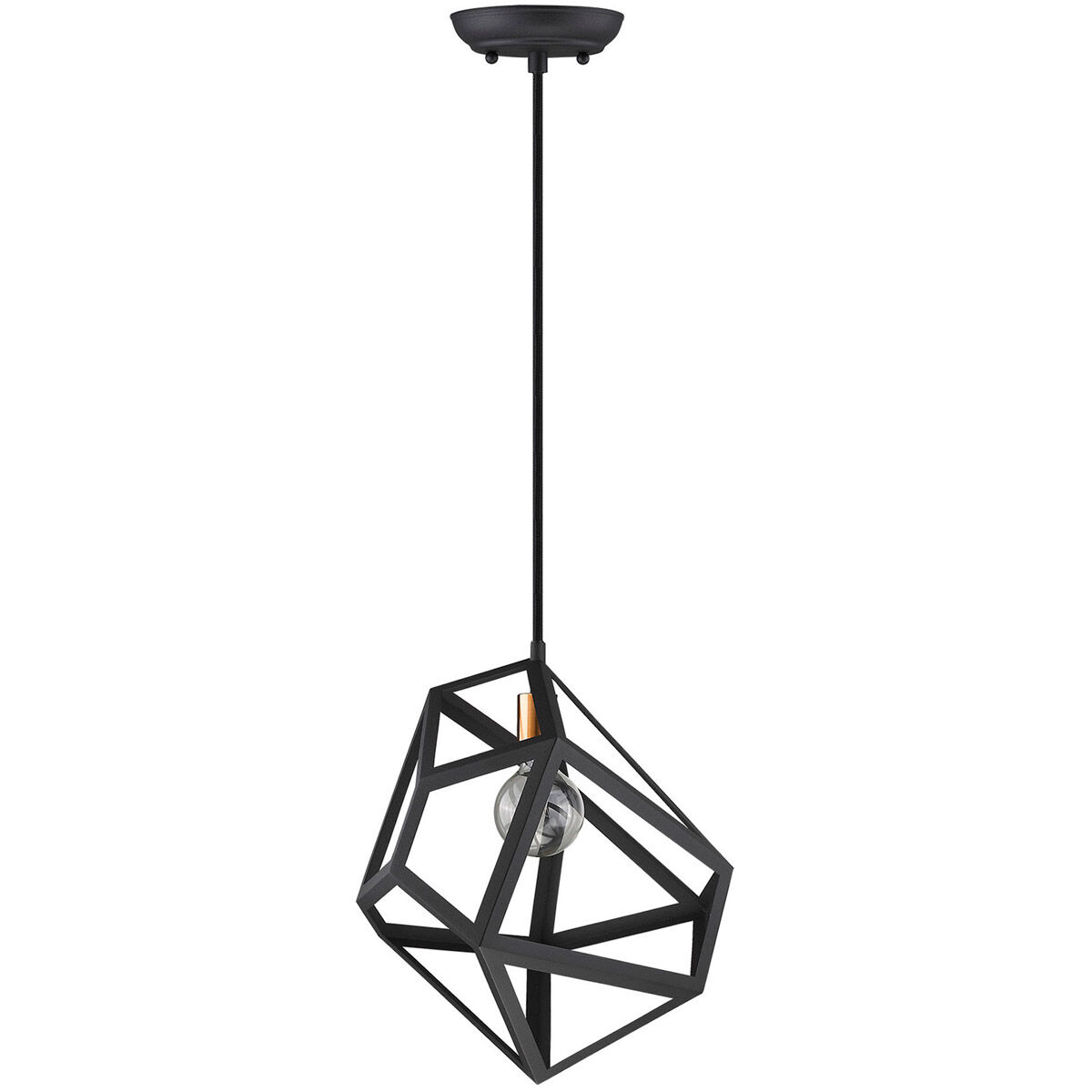 Trend Lighting TP30081BK Hedron 1 Light 13 inch Matte Black Pendant ...