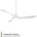 WAC Lighting F-074L-MW Swirl 54 inch Matte White Downrod Ceiling Fan