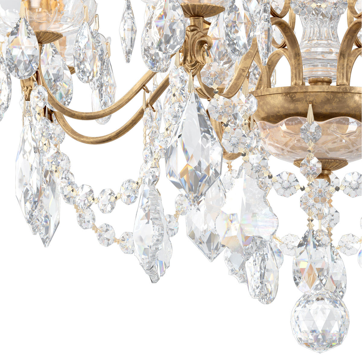 Schonbek 1707-26 Century 8 Light 24 inch French Gold Chandelier Ceiling ...