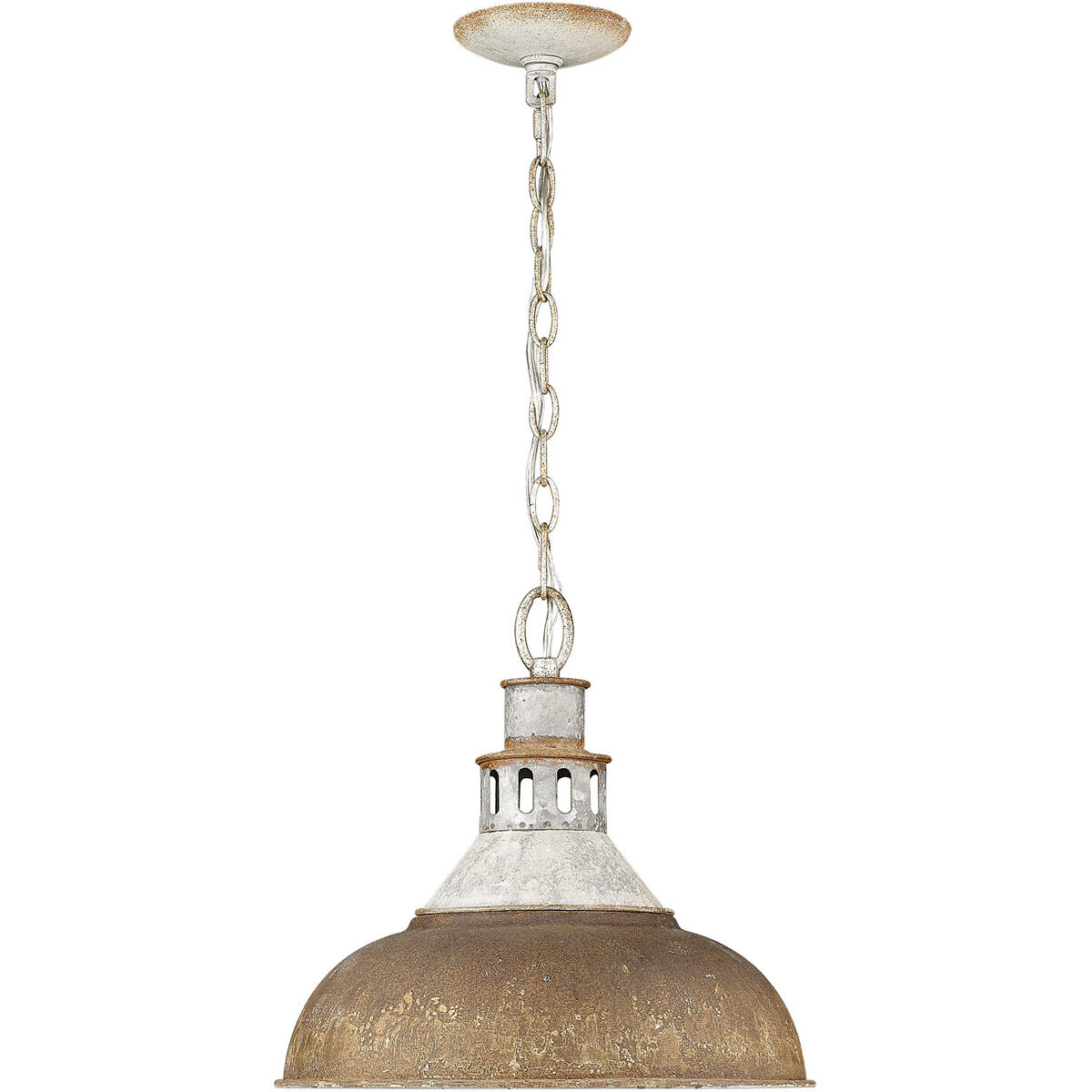 Golden Lighting 0865-L AGV-RUST Kinsley 1 Light 14 inch Aged Galvanized ...