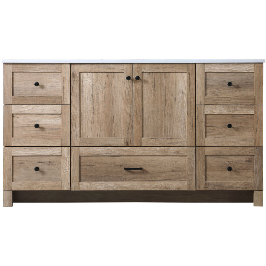 Elegant Lighting VF2860NT Soma 60 X 19 X 34 inch Natural Oak Vanity Sink Set