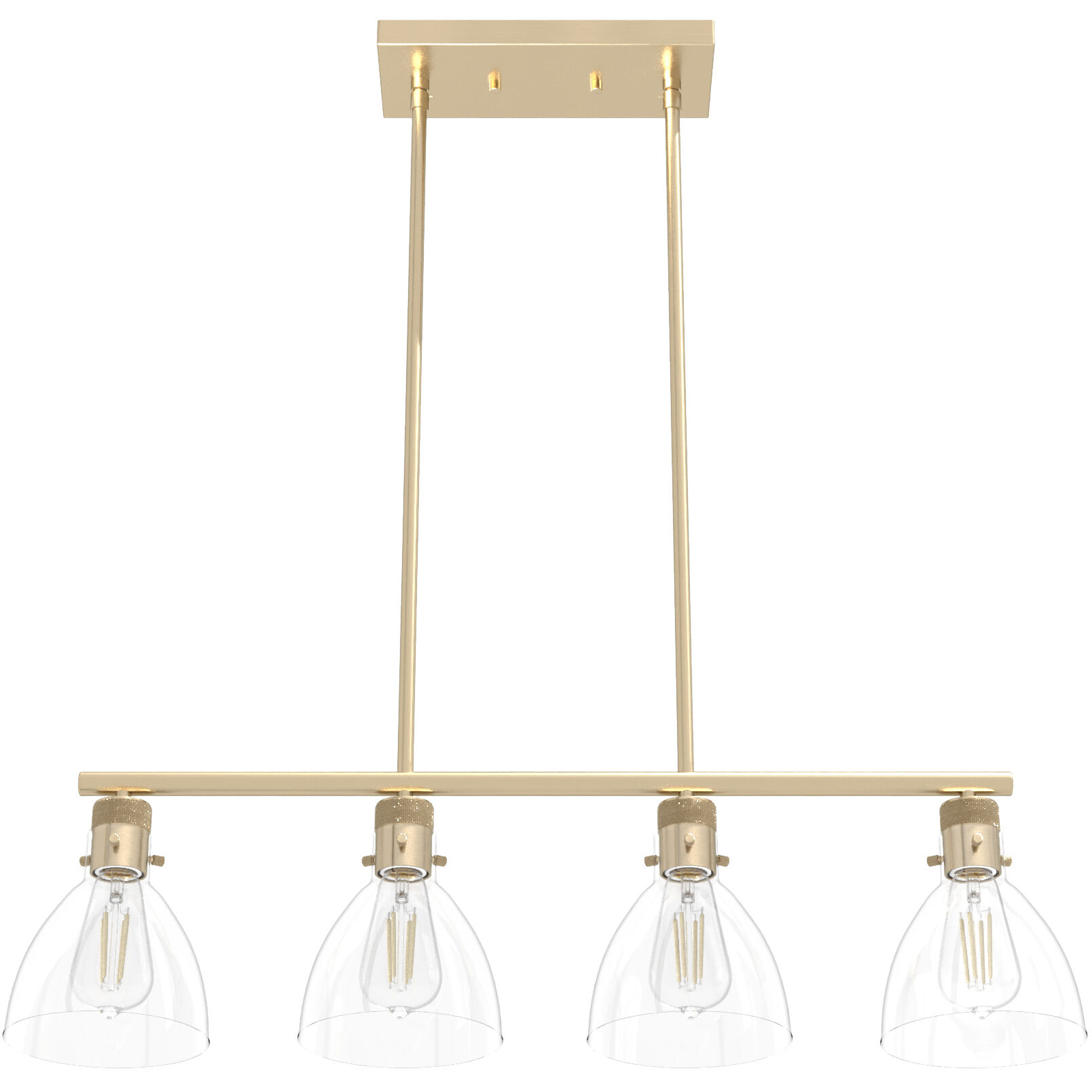 Van Nuys 4 Light 32 inch Alturas Gold Linear Chandelier Ceiling Light ...