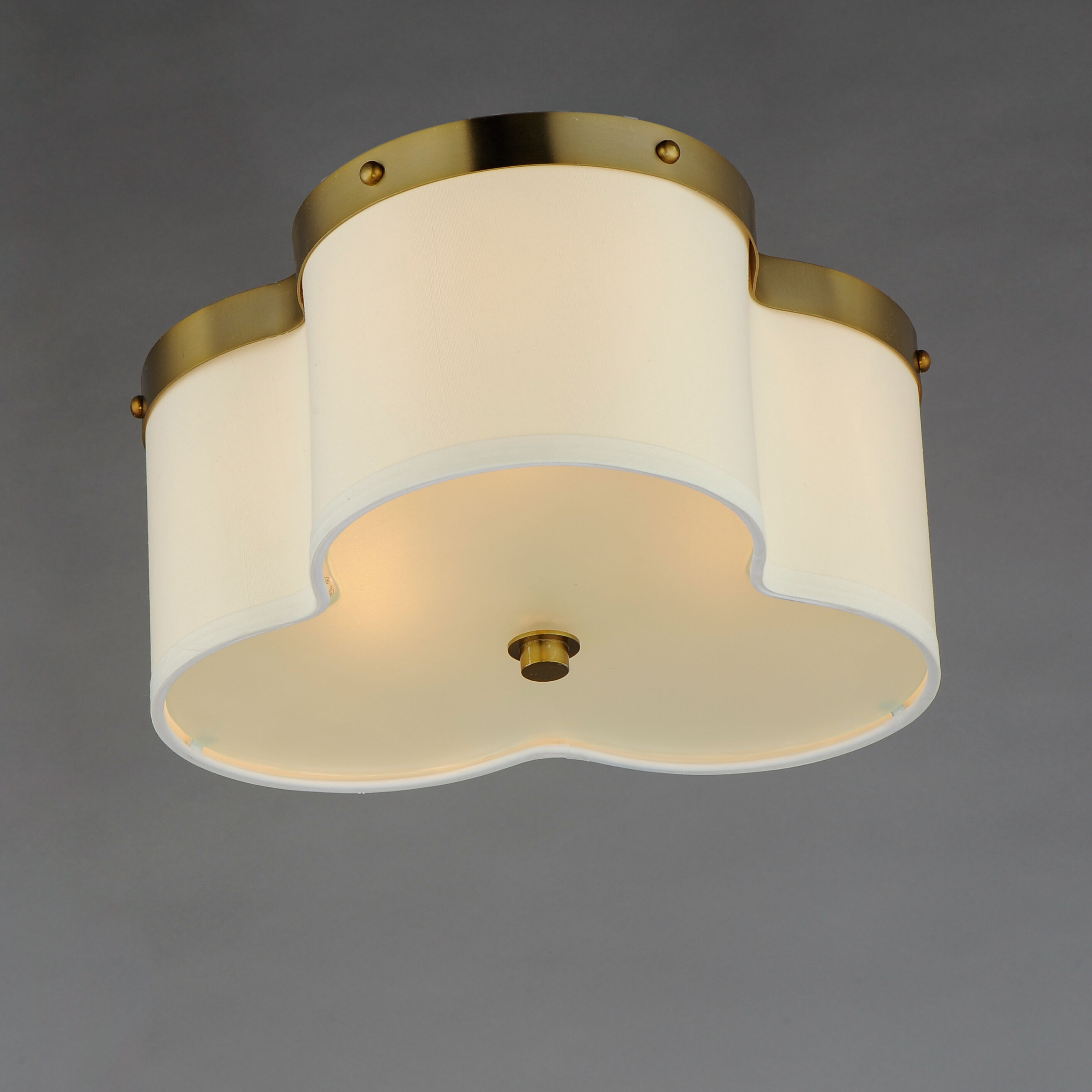 Maxim 12243OFSBR Clover 3 Light 14 inch Satin Brass Flush Mount Ceiling ...