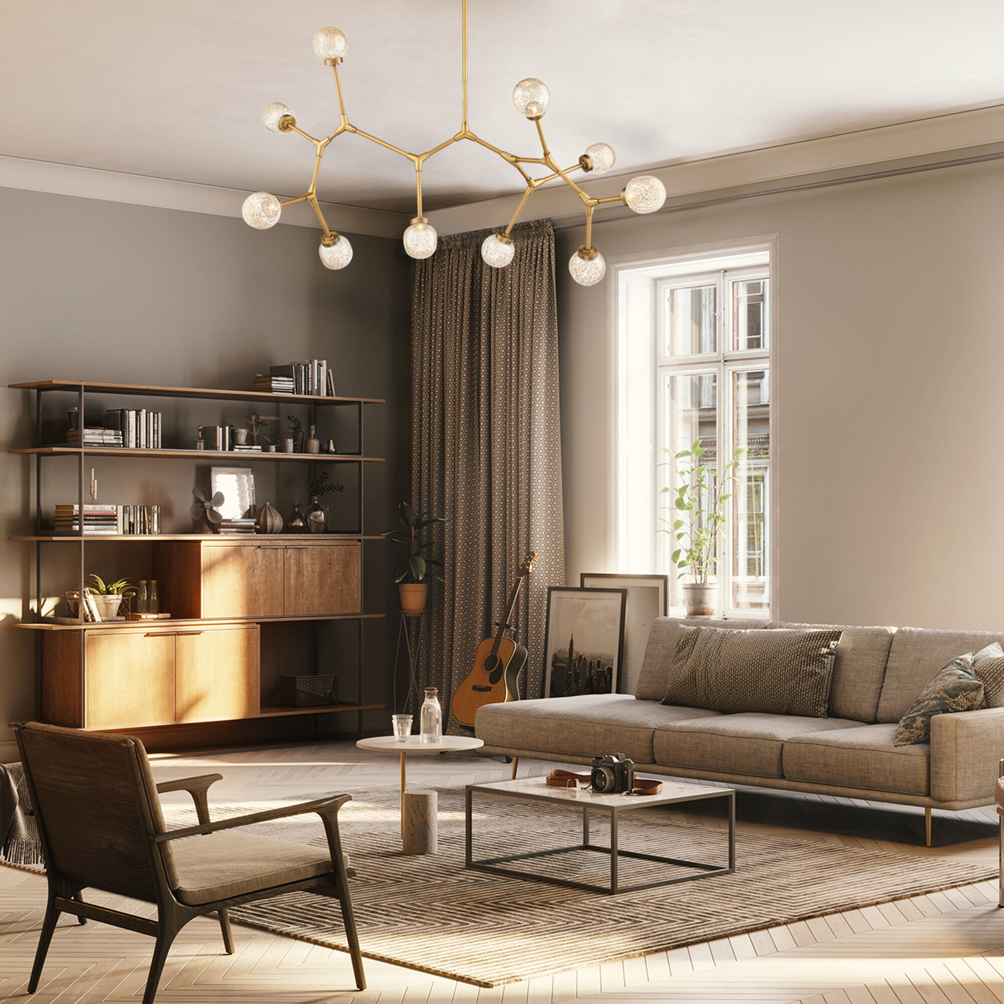 Modern Forms PD-53751-AB Catalyst LED 51 inch Aged Brass Chandelier ...