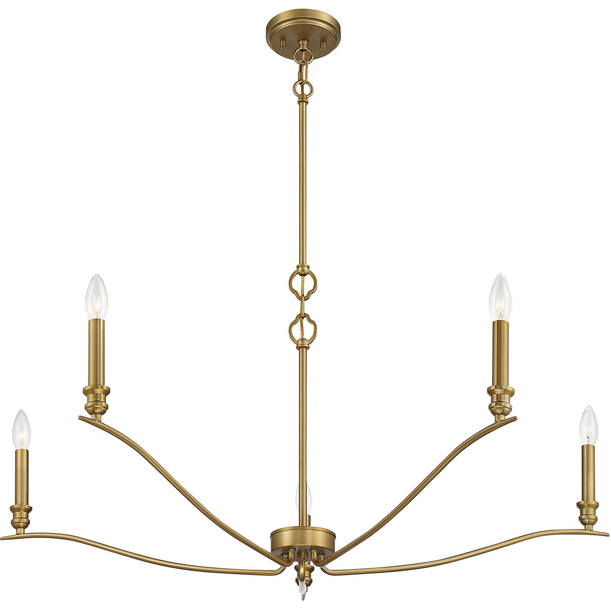 Meridian M10086NB Transitional 5 Light 42 inch Natural Brass Chandelier ...