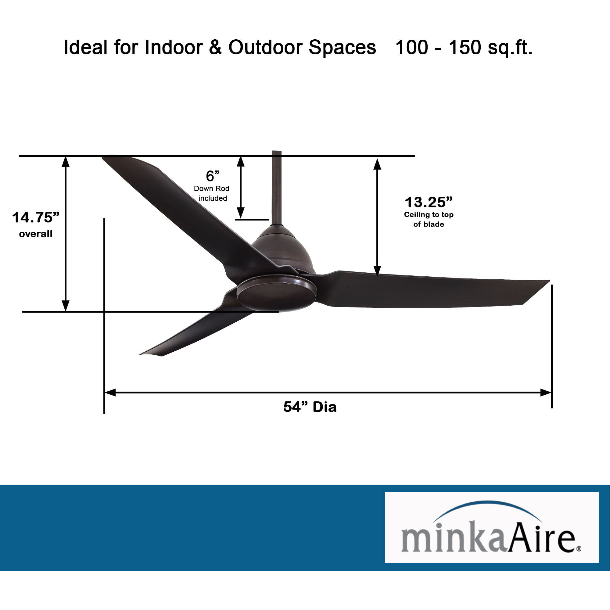 Minka-Aire F753-KA Java 54 inch Kocoa Outdoor Ceiling Fan