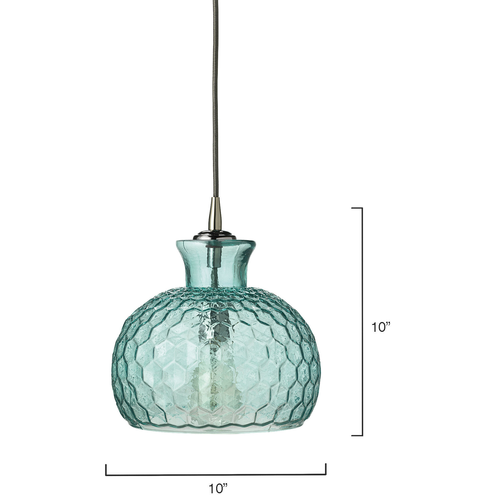 Clark 1 Light 10 inch Aqua Glass Pendant Ceiling Light