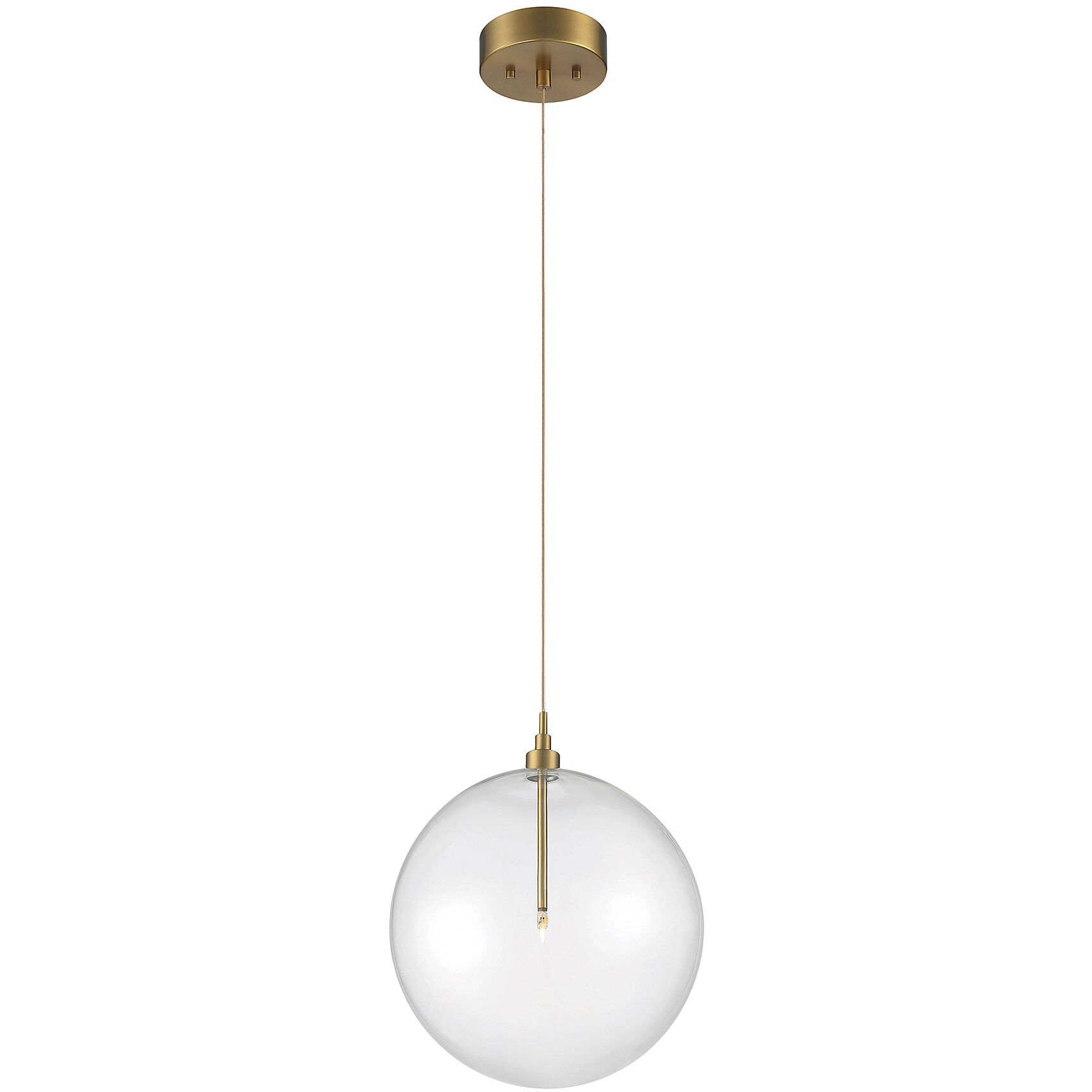 Meridian M70114NB Modern LED 14 inch Natural Brass Pendant Ceiling Light