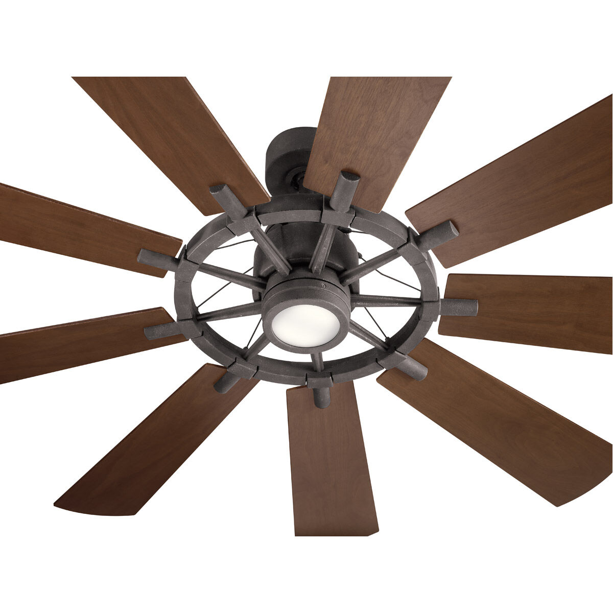 Gentry 65 inch Weathered Zinc with Wthrd Wh Wn Blades Ceiling Fan in ...