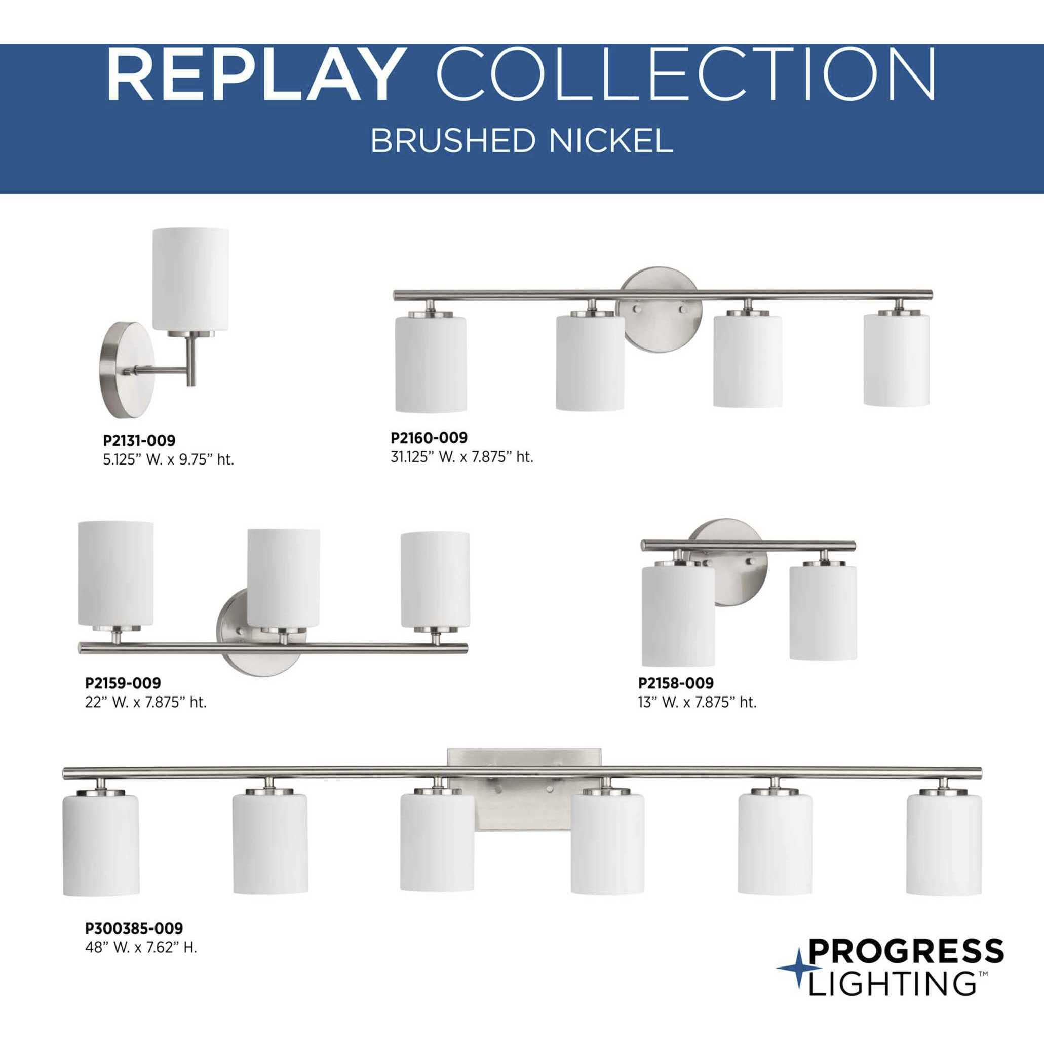 Progress P2159-09 Replay 3 Light 22 inch Brushed Nickel Bath Vanity ...