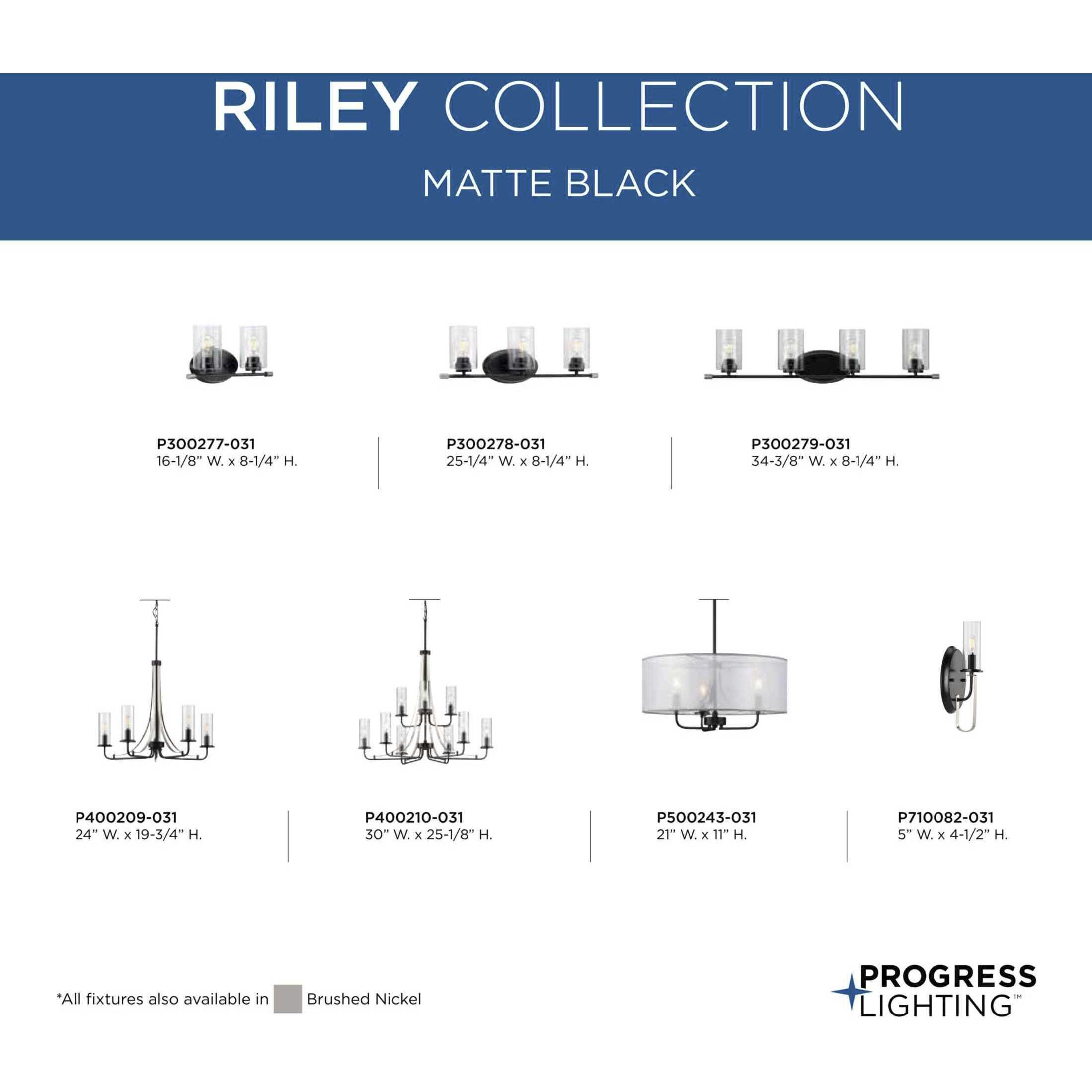 Progress P400210-031 Riley 9 Light 30 inch Matte Black Chandelier ...