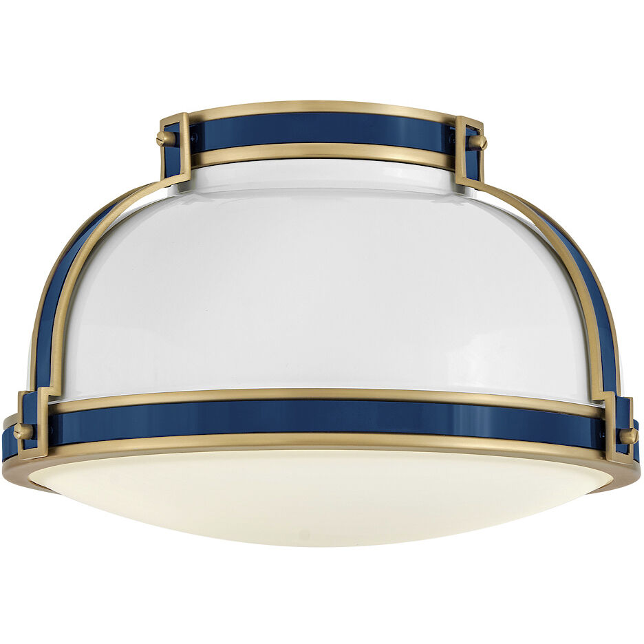 Barton 2 Light 14.25 inch Gloss White with Lacquered Brass and Vivid ...