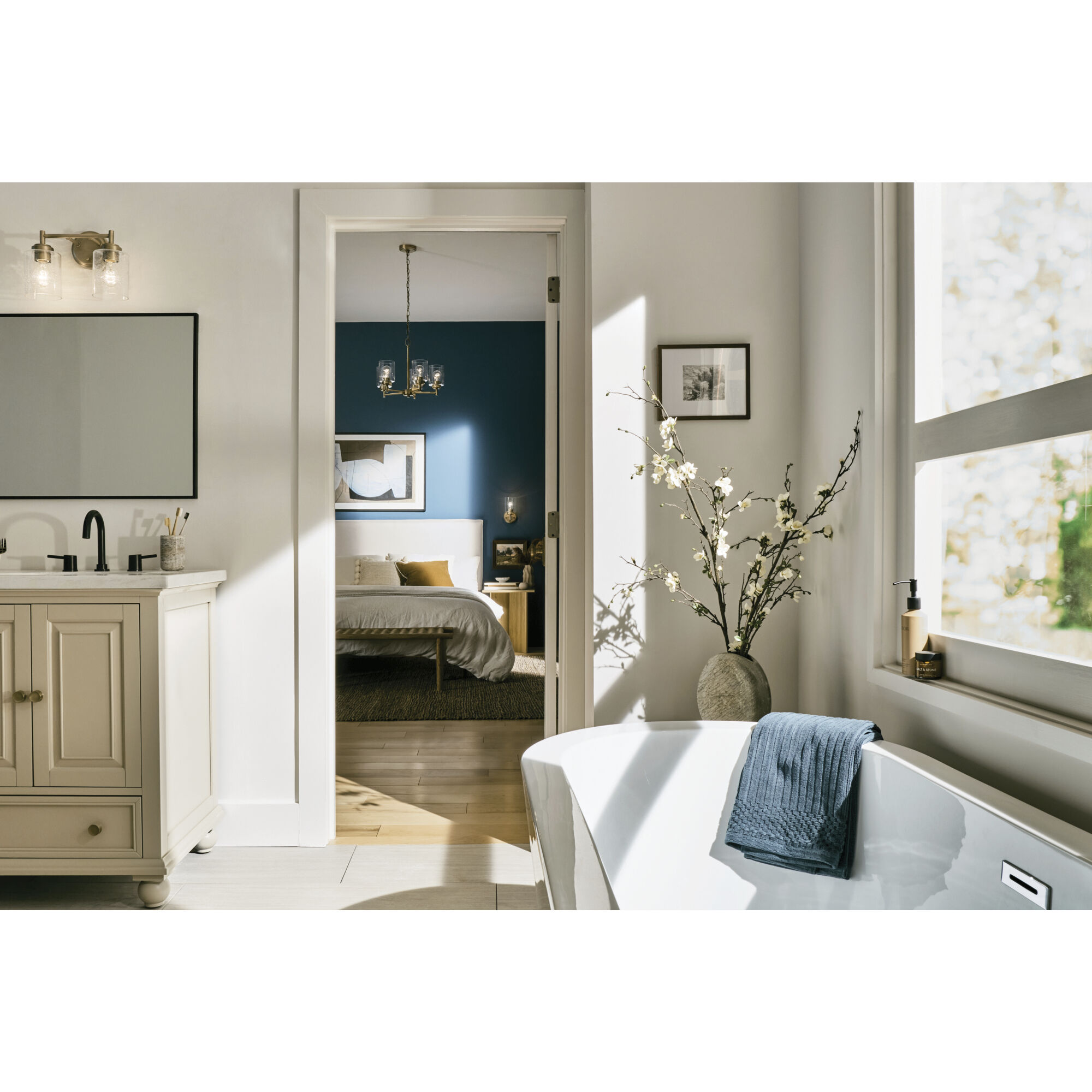 Kichler 44030NBR Winslow 5 Light Natural Brass Chandelier Ceiling Light ...