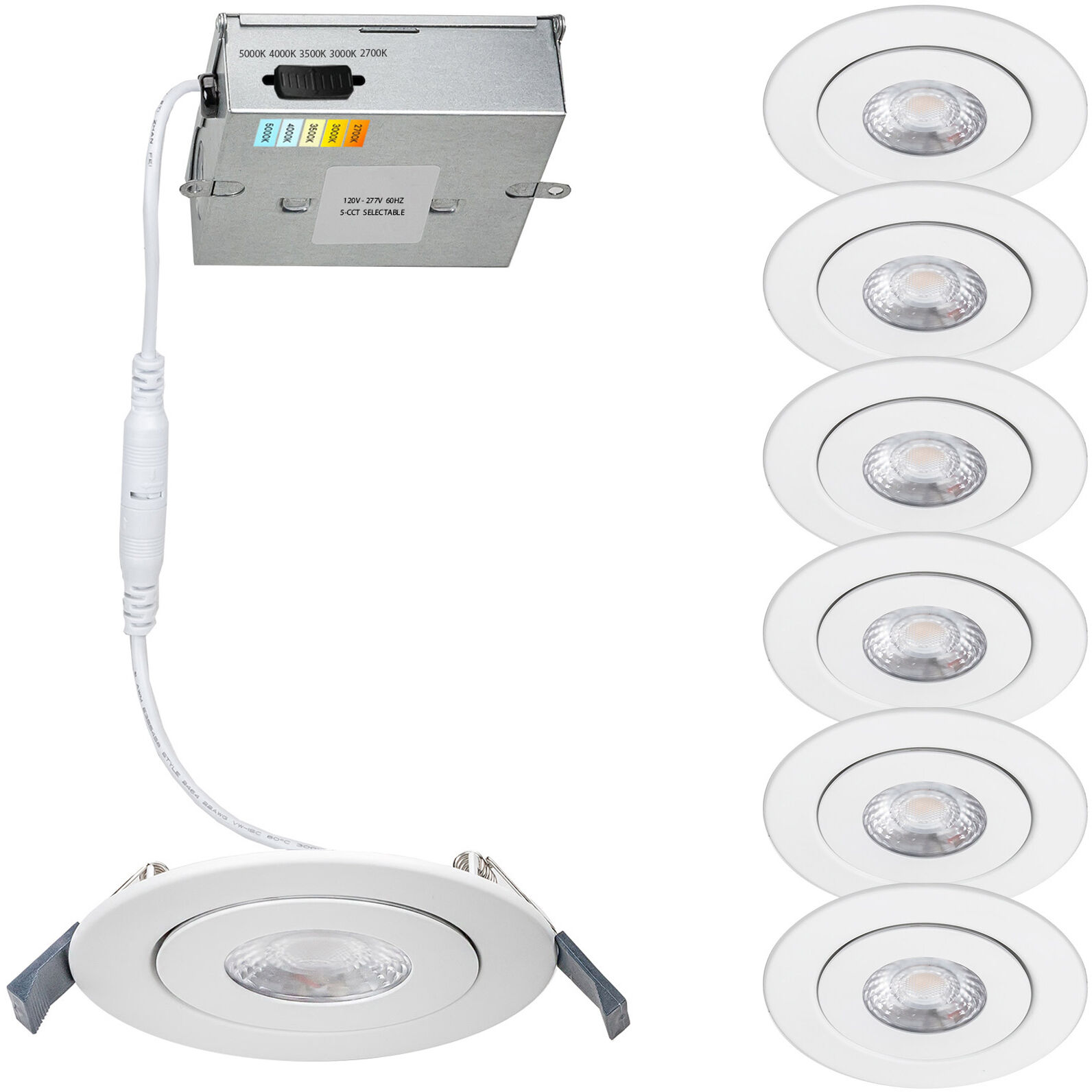 WAC Lighting R4ERAR-W9CS-WT-6 Lotos LED Module White Recessed Lighting in 6