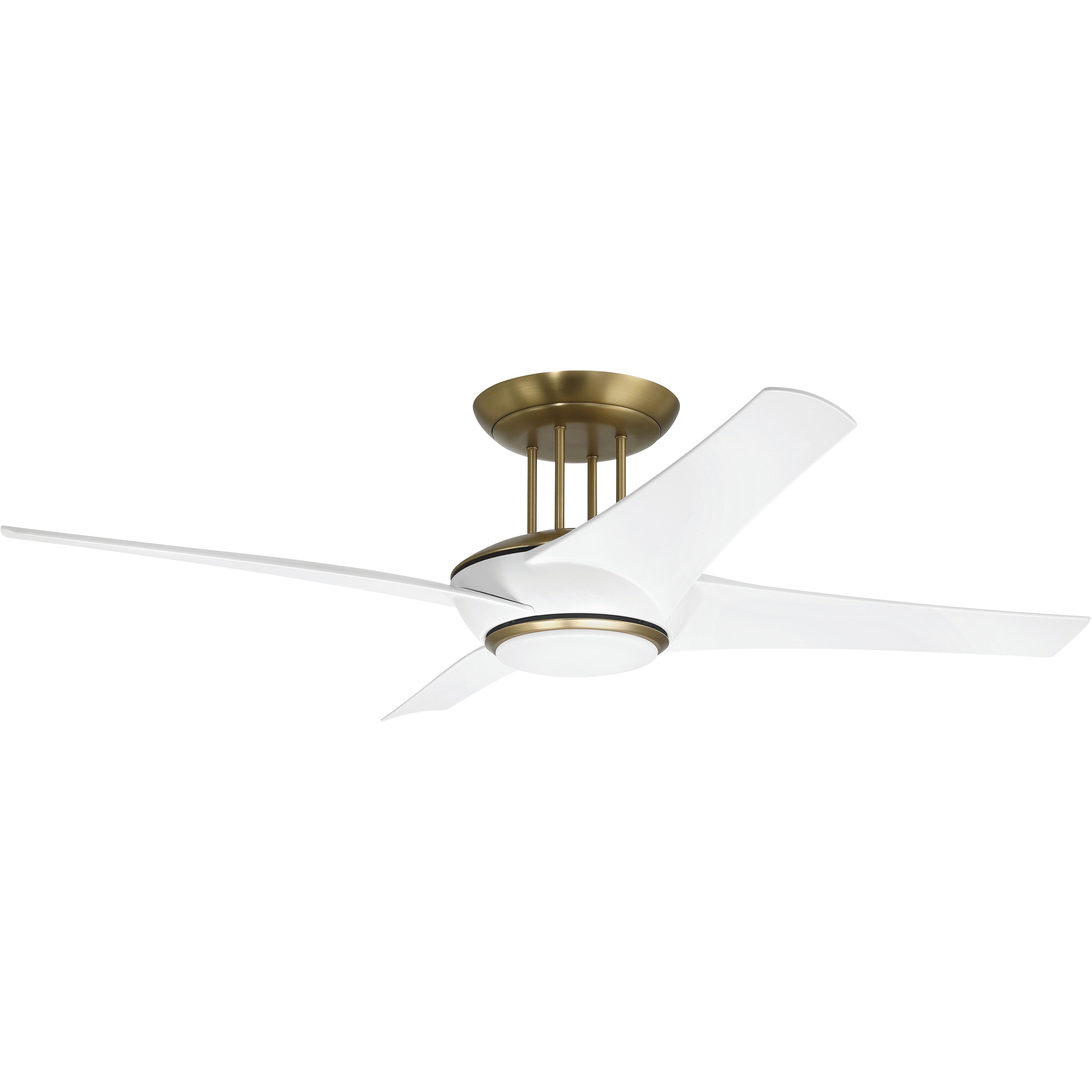 Craftmade CAM54WPLN4 Cam 54 inch White/Polished Nickel with White ...