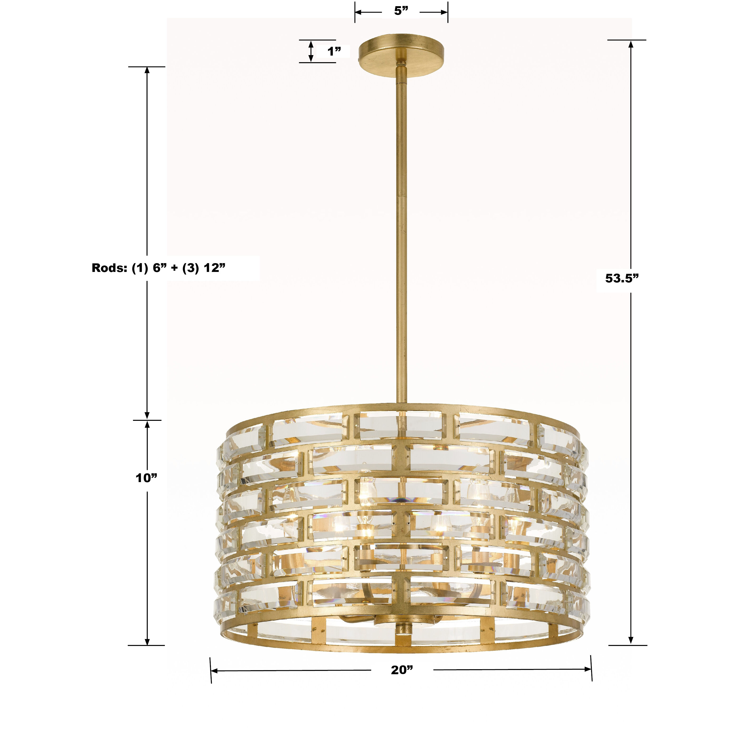 Crystorama MER-4866-GA Meridian 6 Light 20 inch Antique Gold Chandelier ...