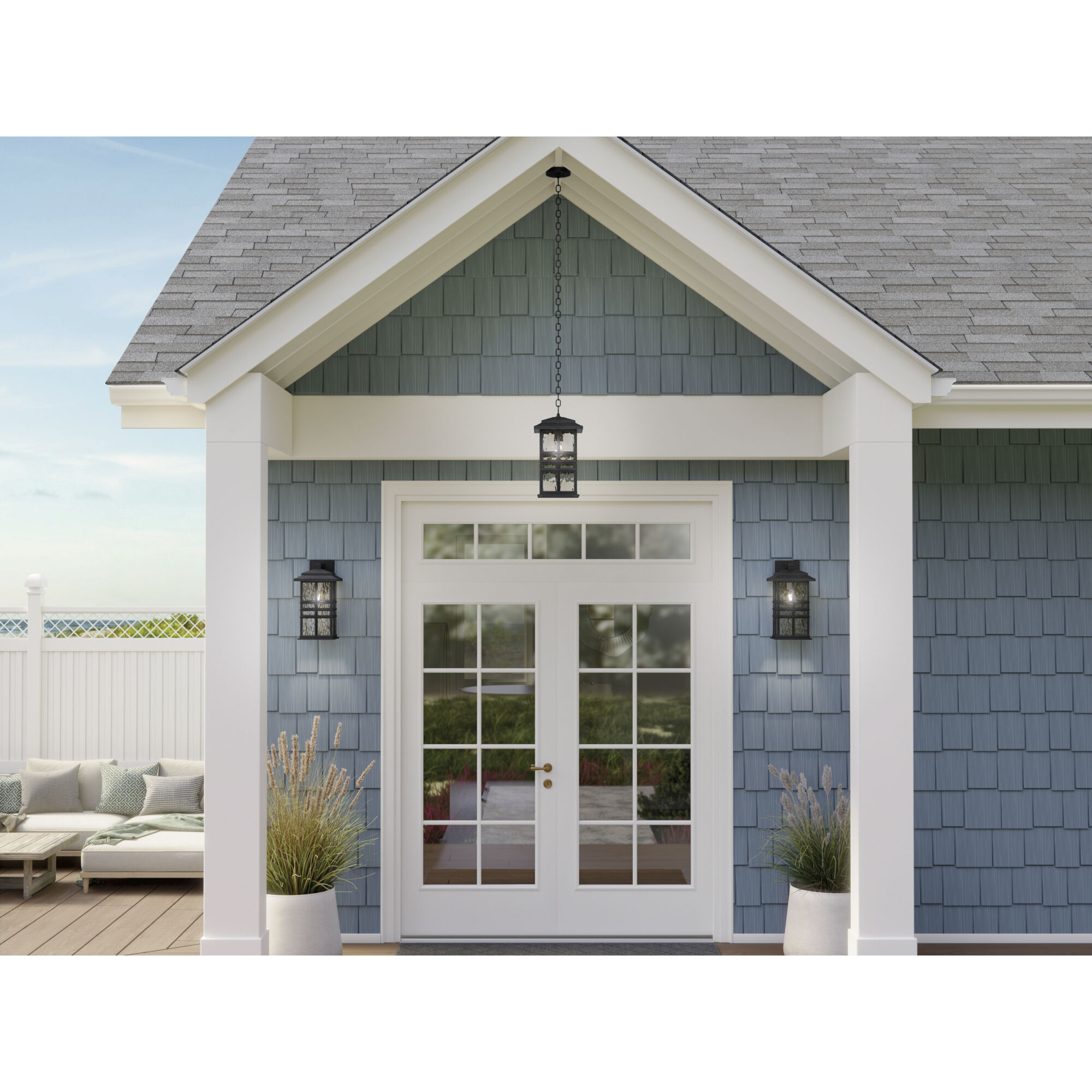 Kichler 49831BKT Beacon Square 1 Light 17.5 inch Textured Black Outdoor ...