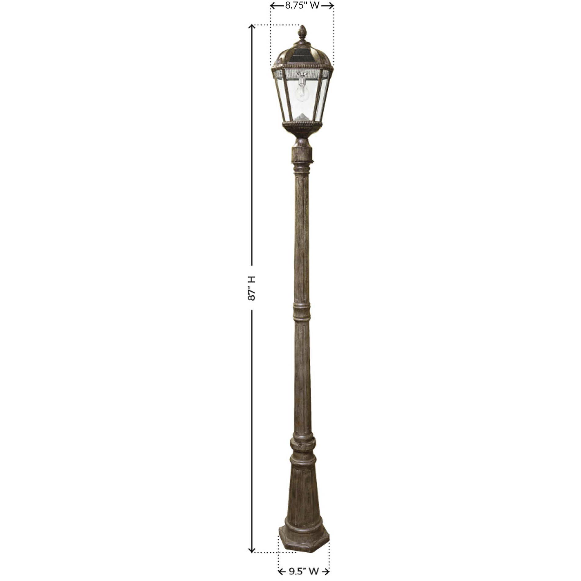 Gama Sonic 98B301 Royal LED 87 inch Weathered Bronze Lamp Post Set