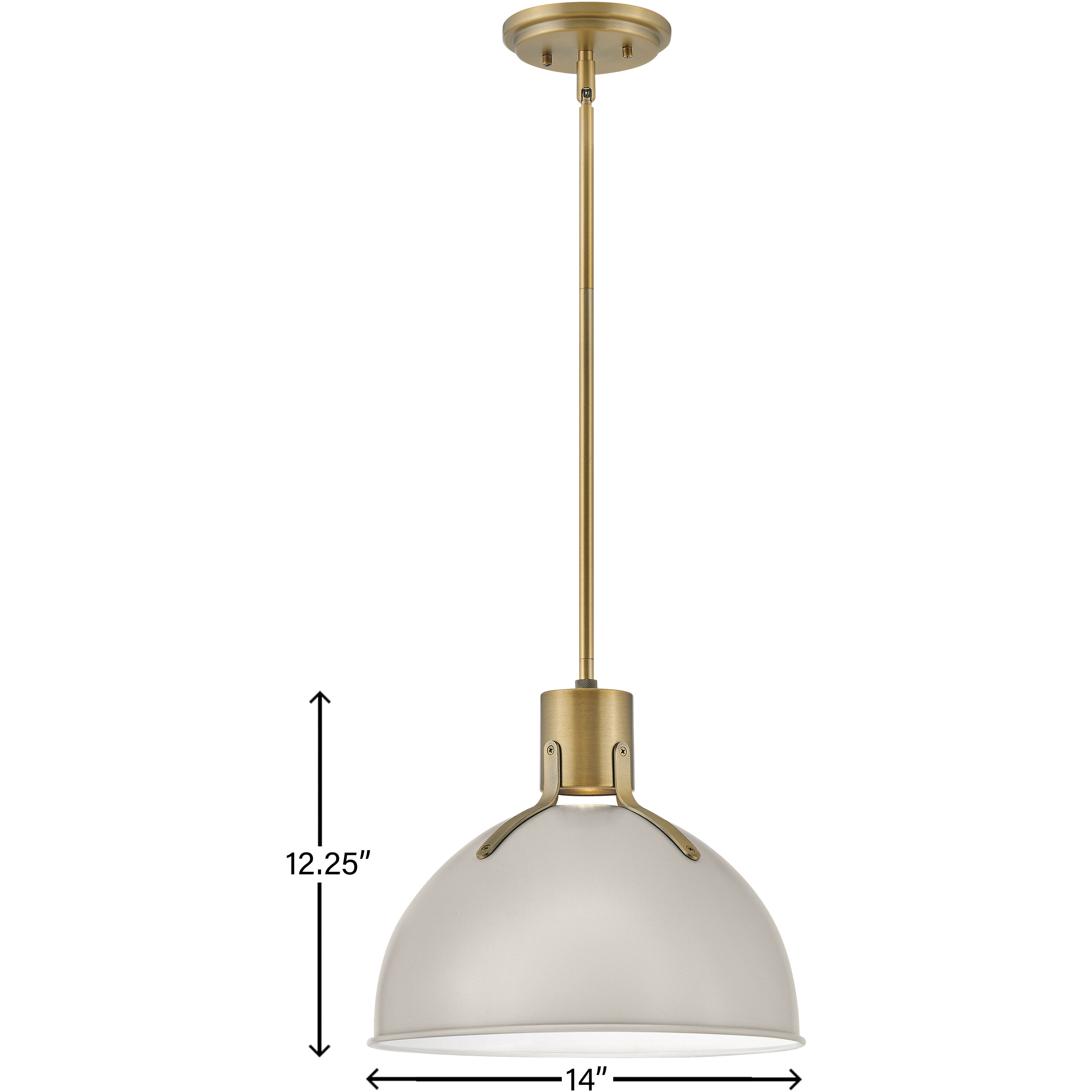 Hinkley 3487LTP Argo LED 14 inch Light Taupe with Lacquered Brass ...
