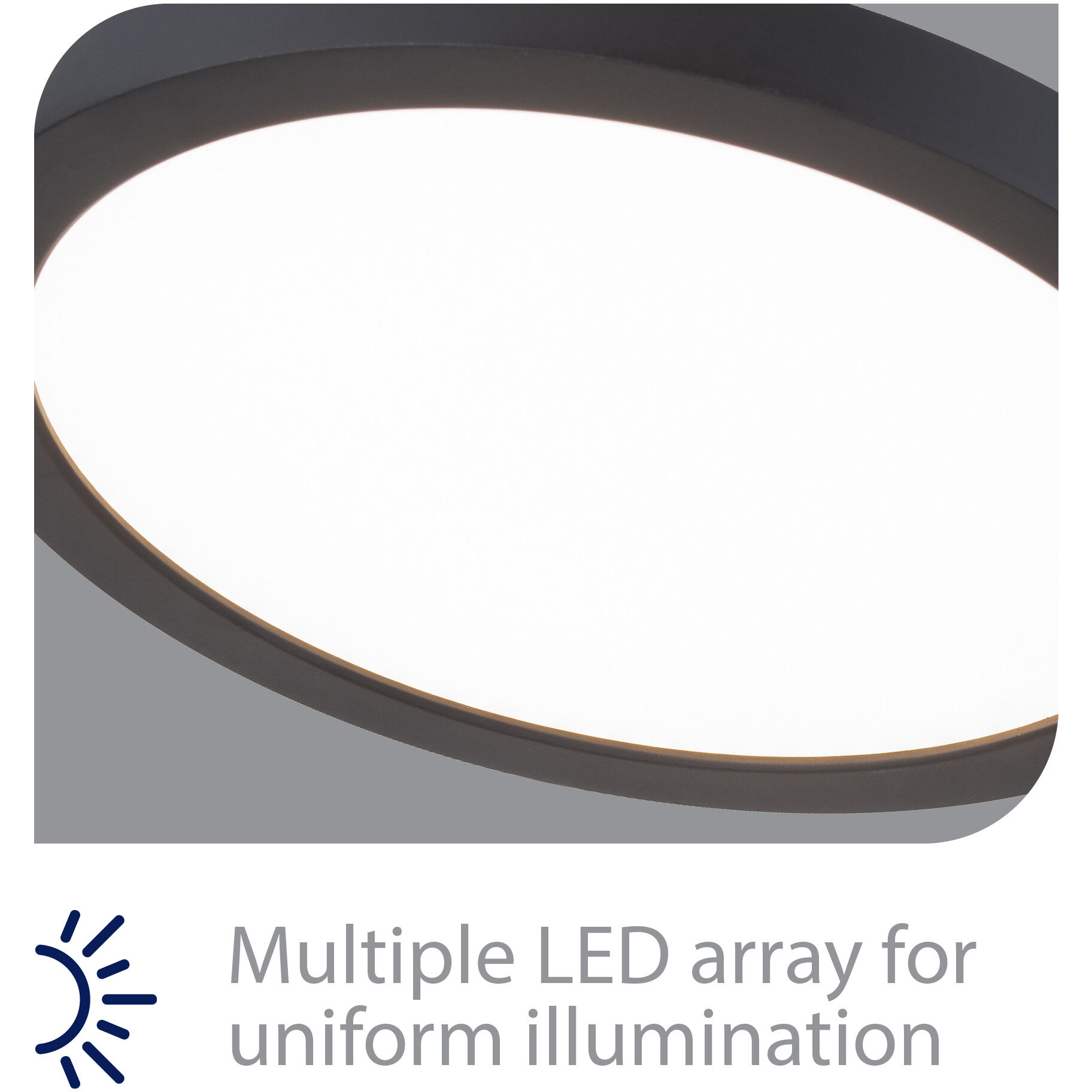 Round LED 7 inch Black Flush Mount Ceiling Light in 3500K