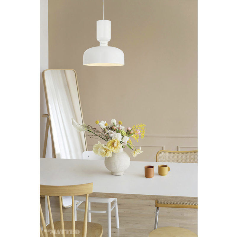 Matteo Lighting C71102WH Pedestal 1 Light 13.75 inch White Pendant ...