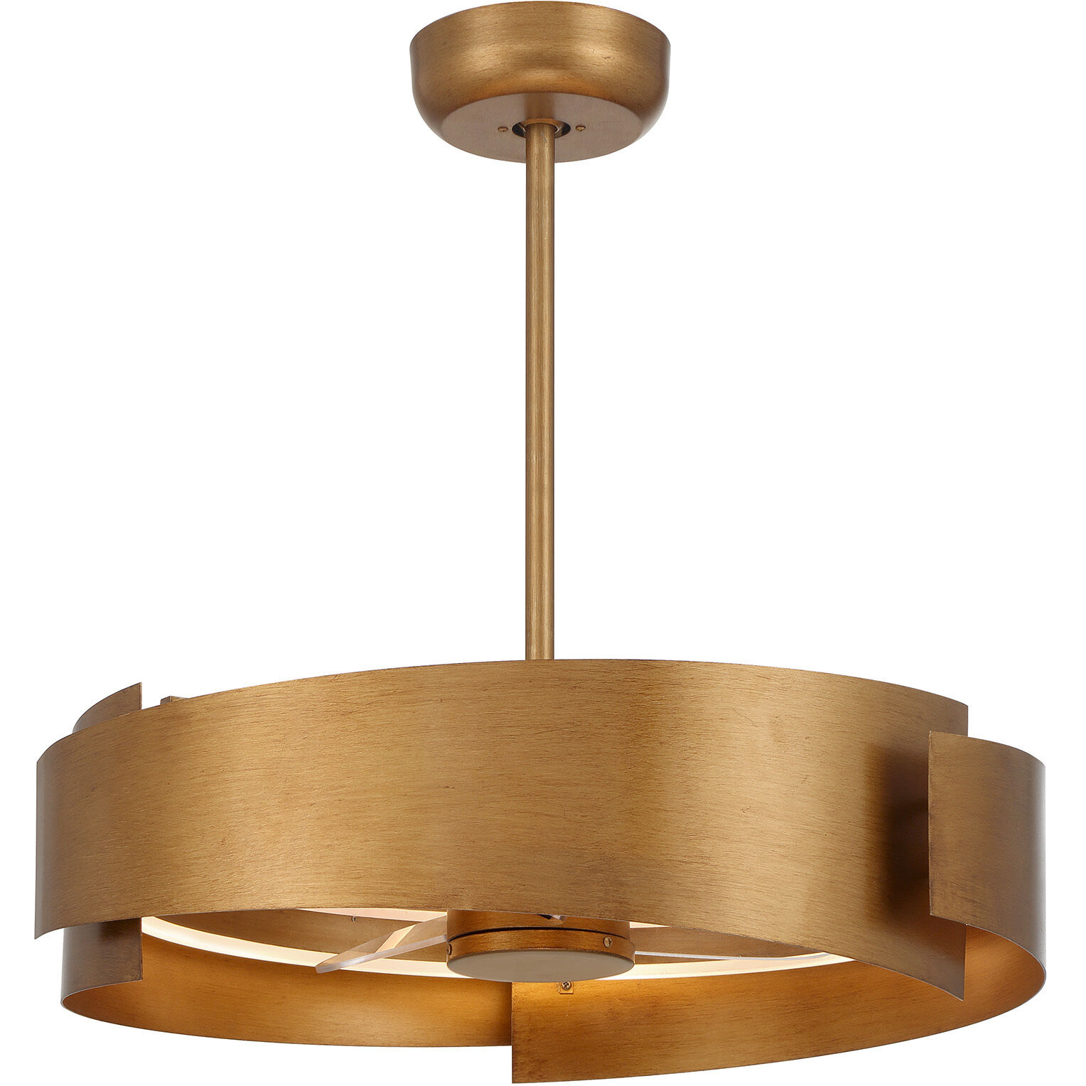 Amiena 18 inch Gold Patina with Clear Blades Fan D'Lier