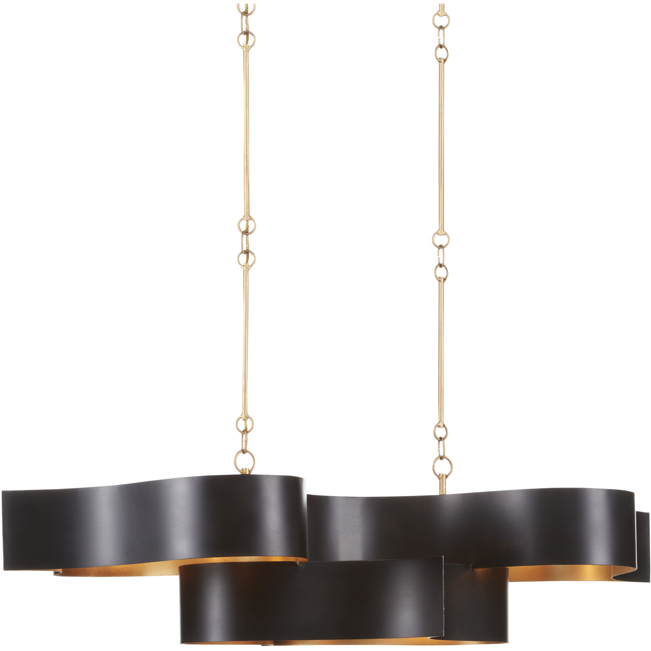 Currey & Company 9000-0853 Grand Lotus 6 Light 51 inch Satin Black ...