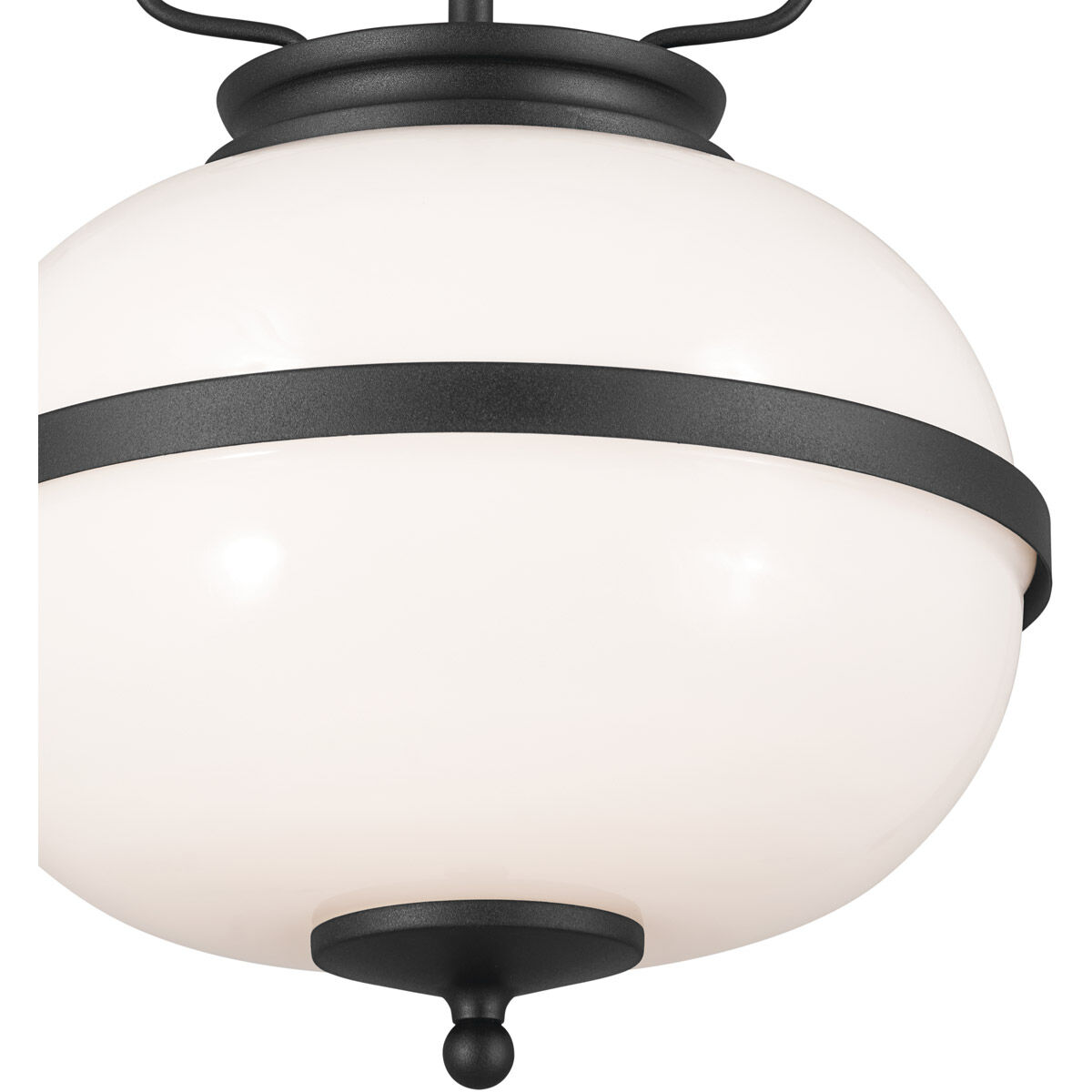 Kichler 52478BKT Homestead Opal 2 Light 12 inch Textured Black Pendant ...