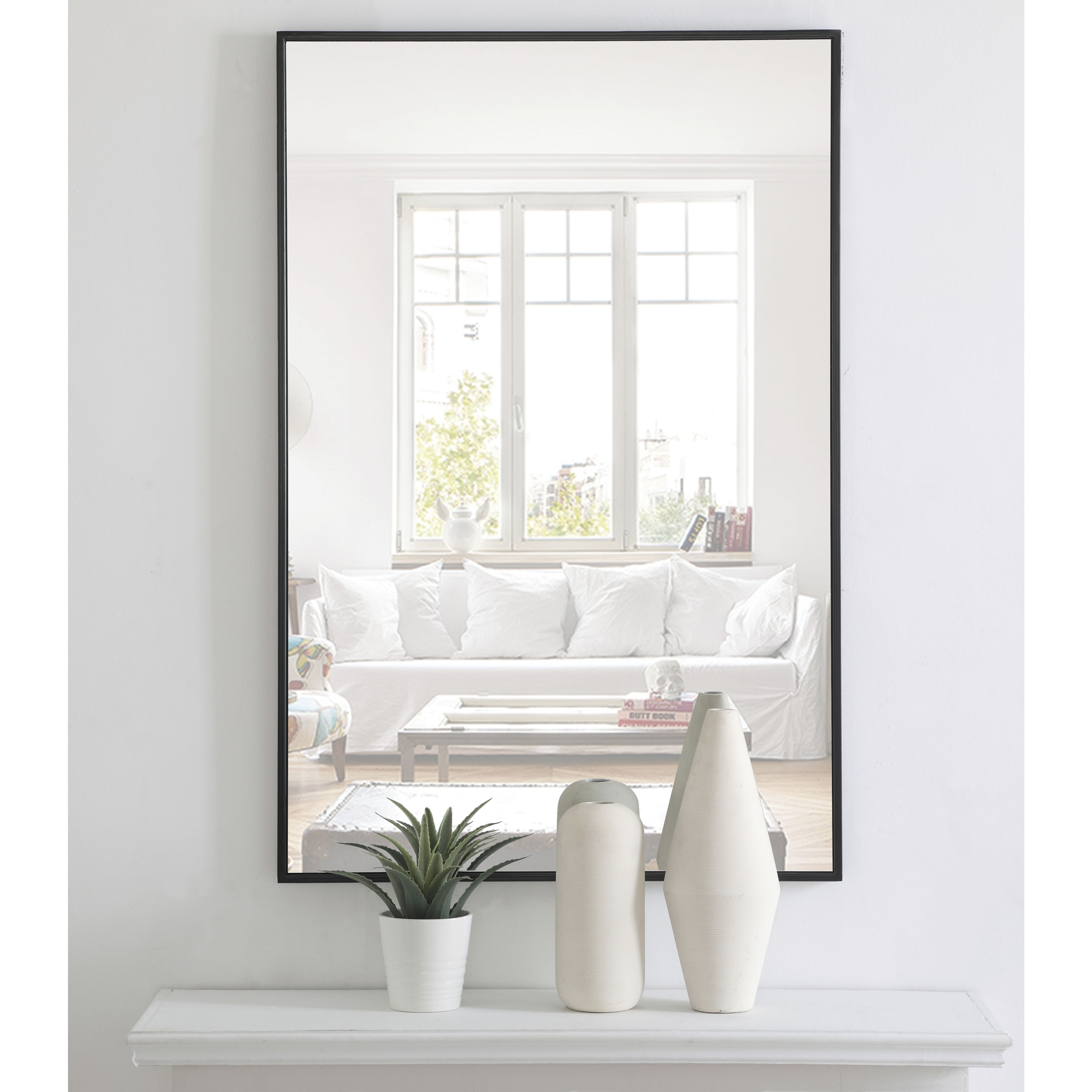Elegant Lighting MR4077BK Monet 42 X 28 inch Black Wall Mirror