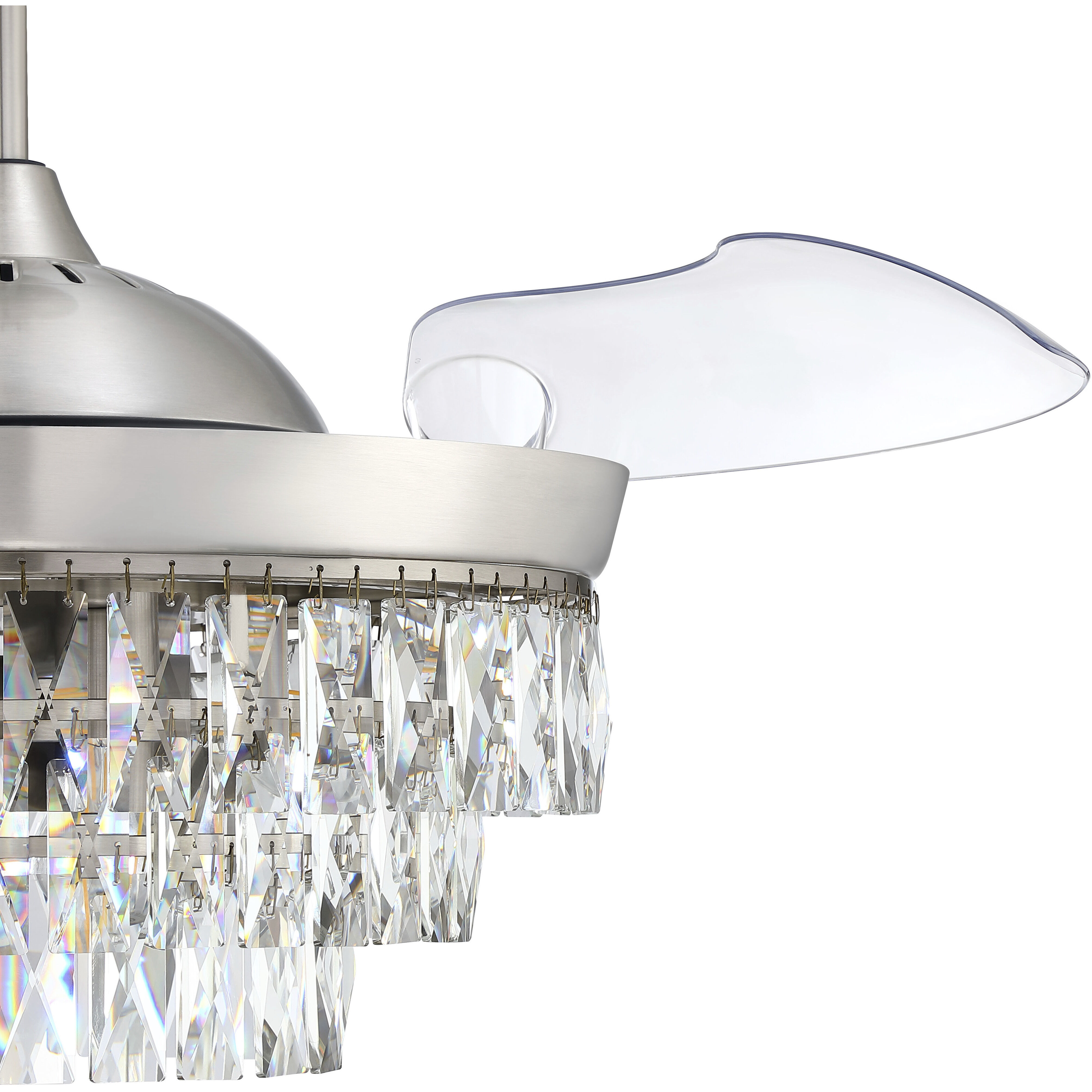 Craftmade SOF42BNK3 Sofia 42 inch Brushed Polished Nickel with Clear ...