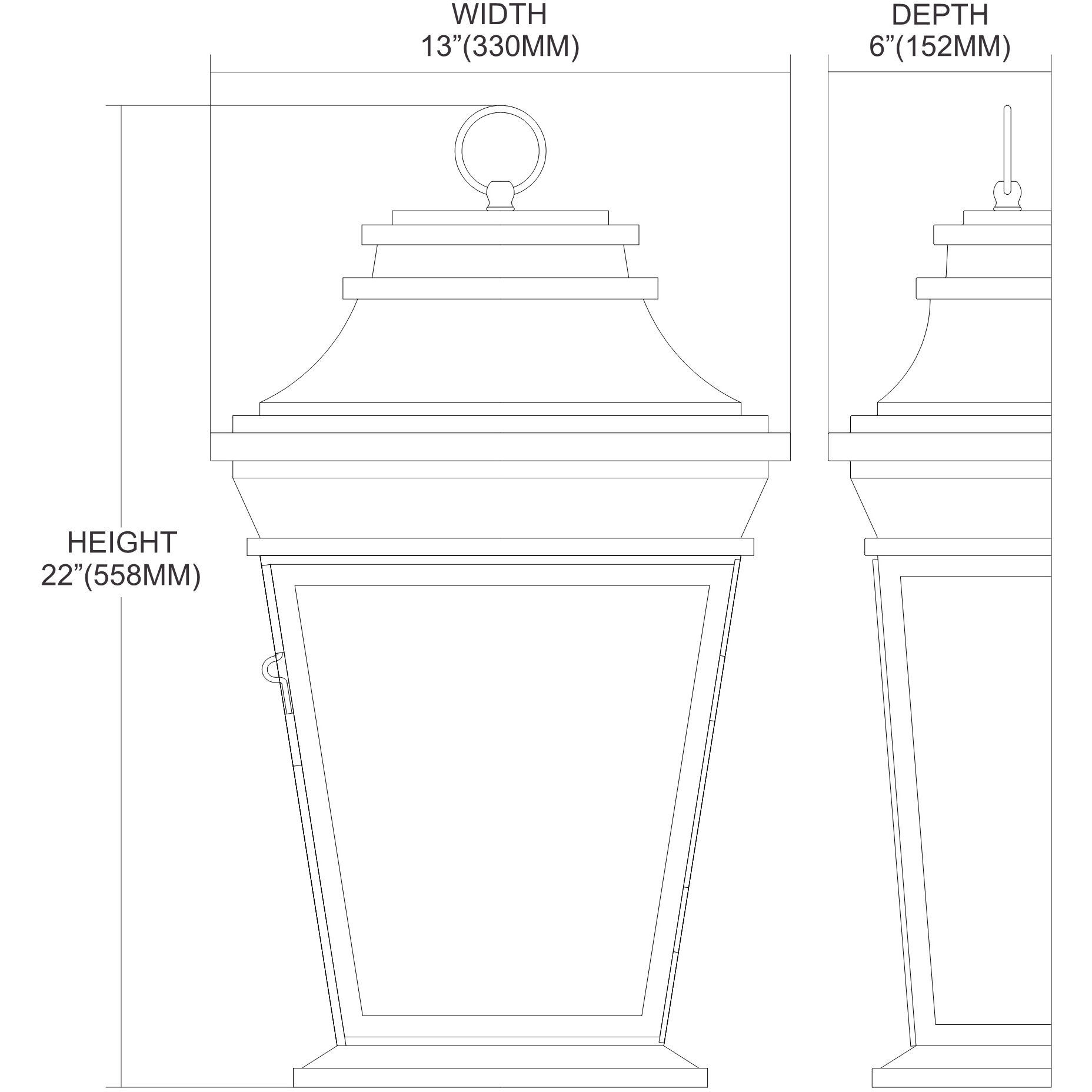 Forged Provincial 3 Light 22 inch Charcoal Outdoor Sconce