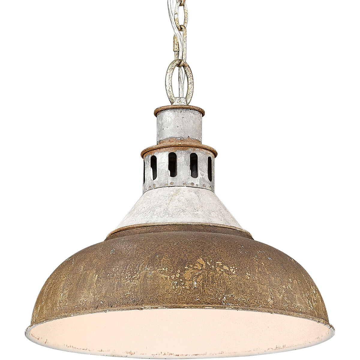 Golden Lighting 0865-L AGV-RUST Kinsley 1 Light 14 inch Aged Galvanized ...