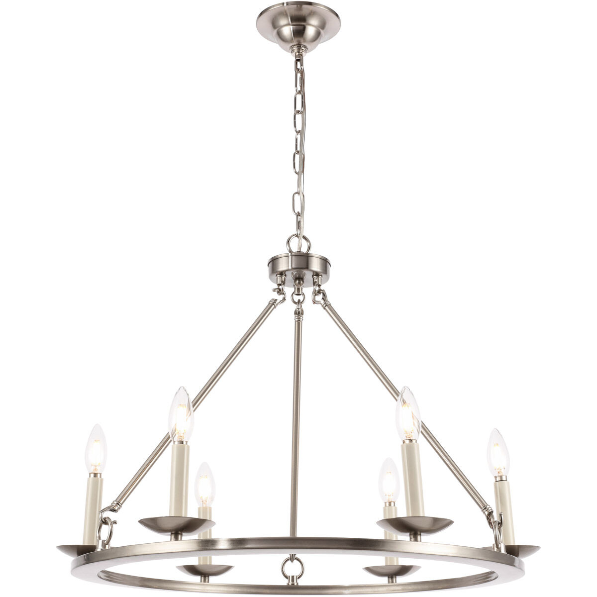 Living District LD6010D26BN Maine 6 Light 26 inch Burnished Nickel ...