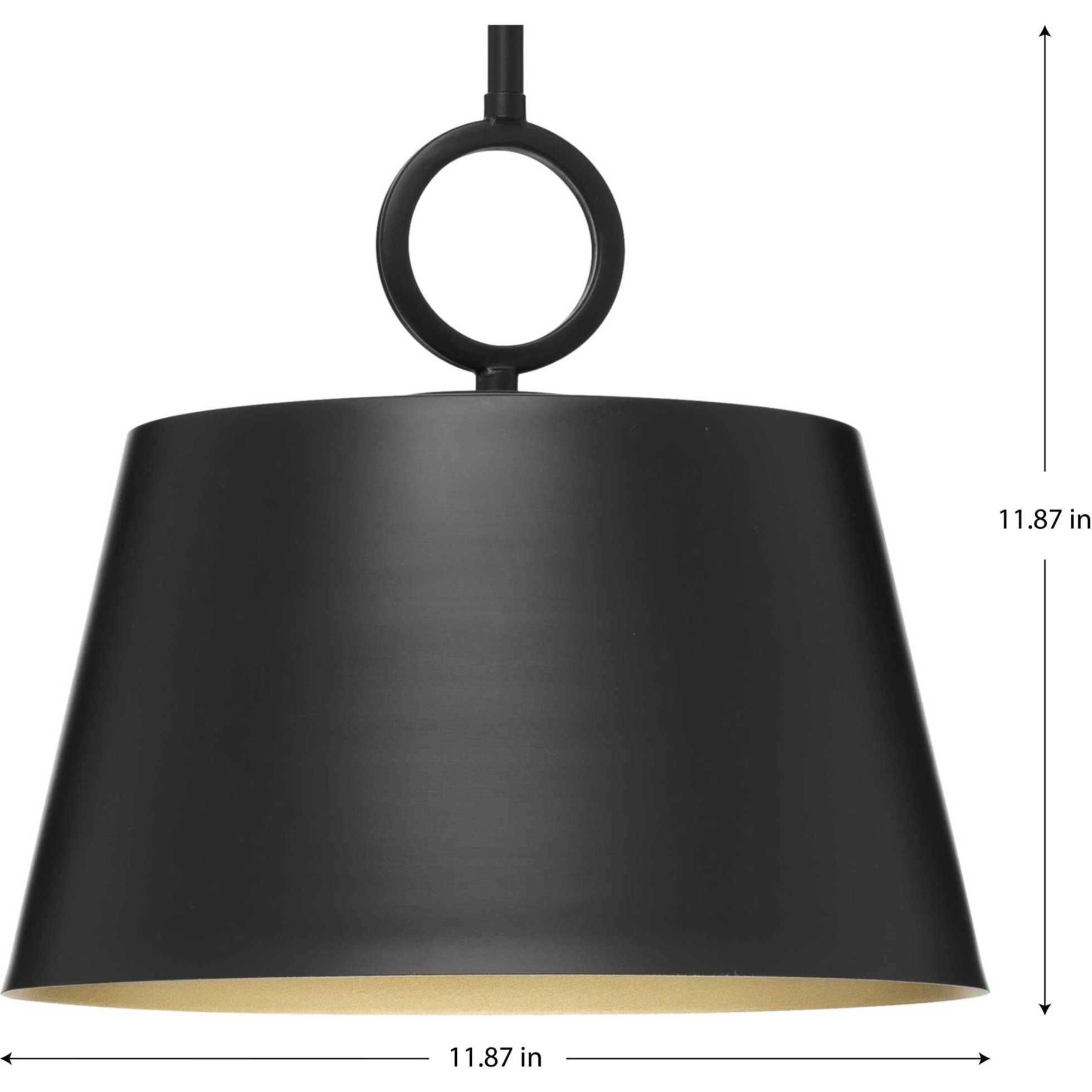 Progress P500367-31M Parkhurst 1 Light 12 inch Matte Black Pendant ...