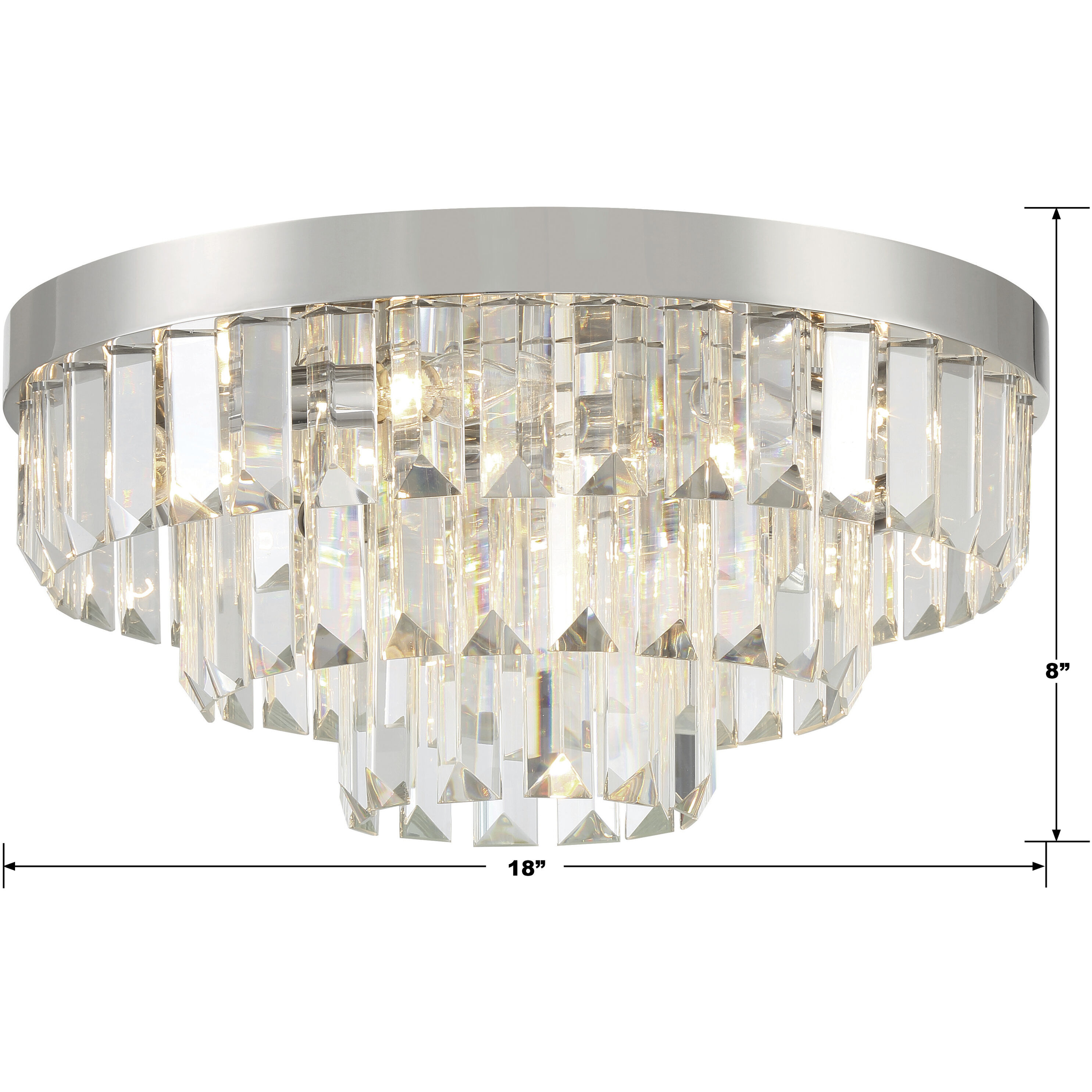 Crystorama HAY-1403-PN Hayes 8 Light 18 inch Polished Nickel Flush/Semi ...