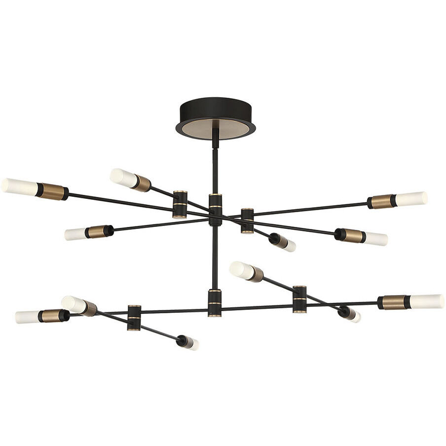 EuroFase 37045-012 Albany LED 60 inch Deep Black/Brass Chandelier ...